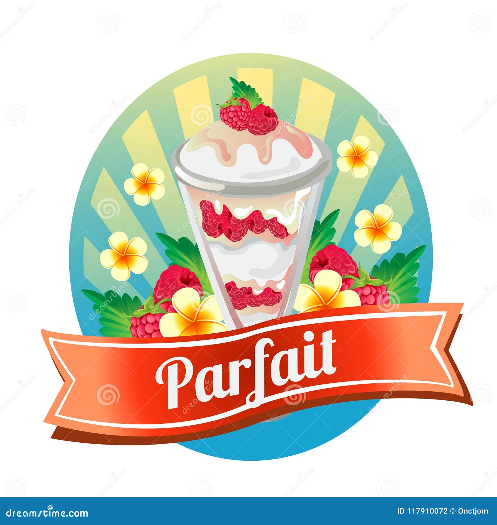 Raspberry parfait labels stock vector. Illustration of juice - 117910072