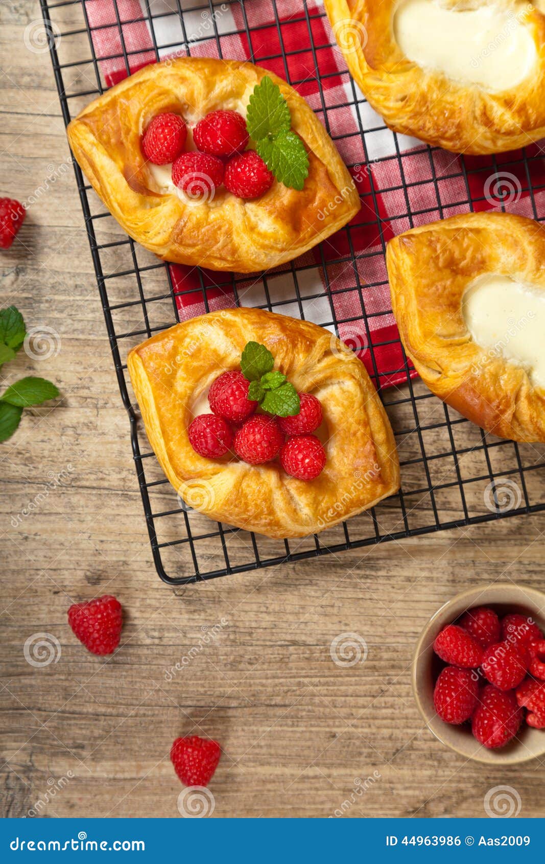 Raspberry pastries stock photo. Image of focus, baked - 44963986