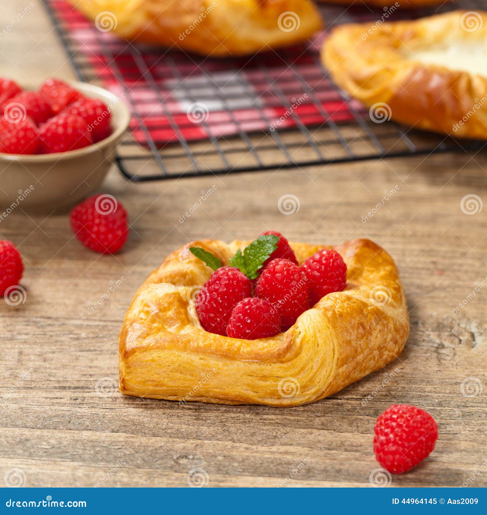 Raspberry pastries stock image. Image of custard, dish - 44964145