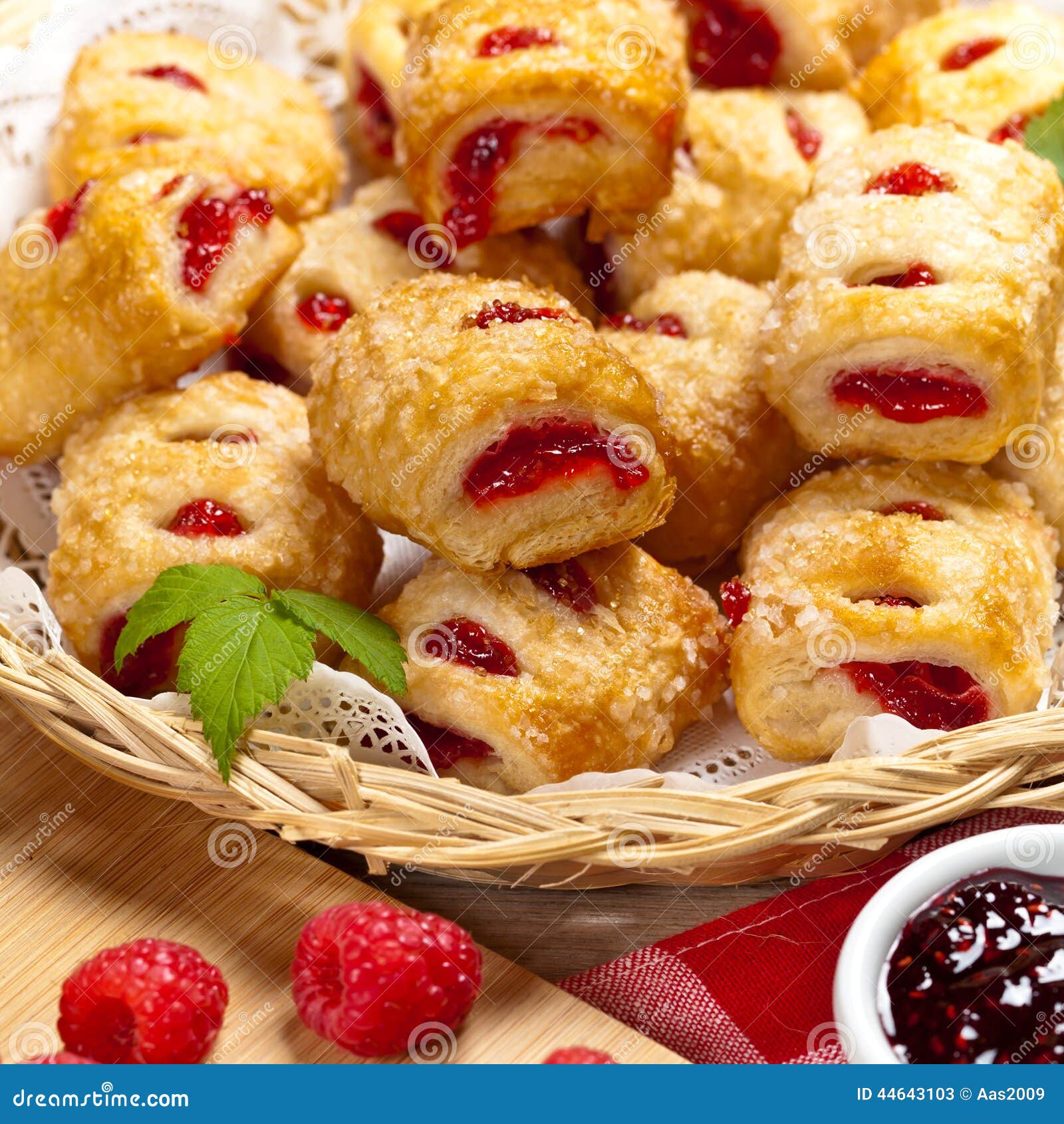 Raspberry pastries stock image. Image of dessert, crust - 44643103