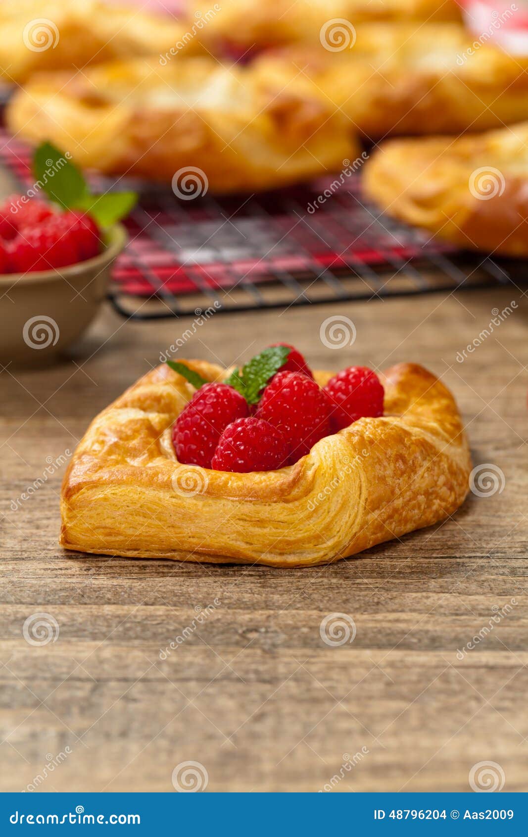 Raspberry pastries stock photo. Image of fried, fruit - 48796204