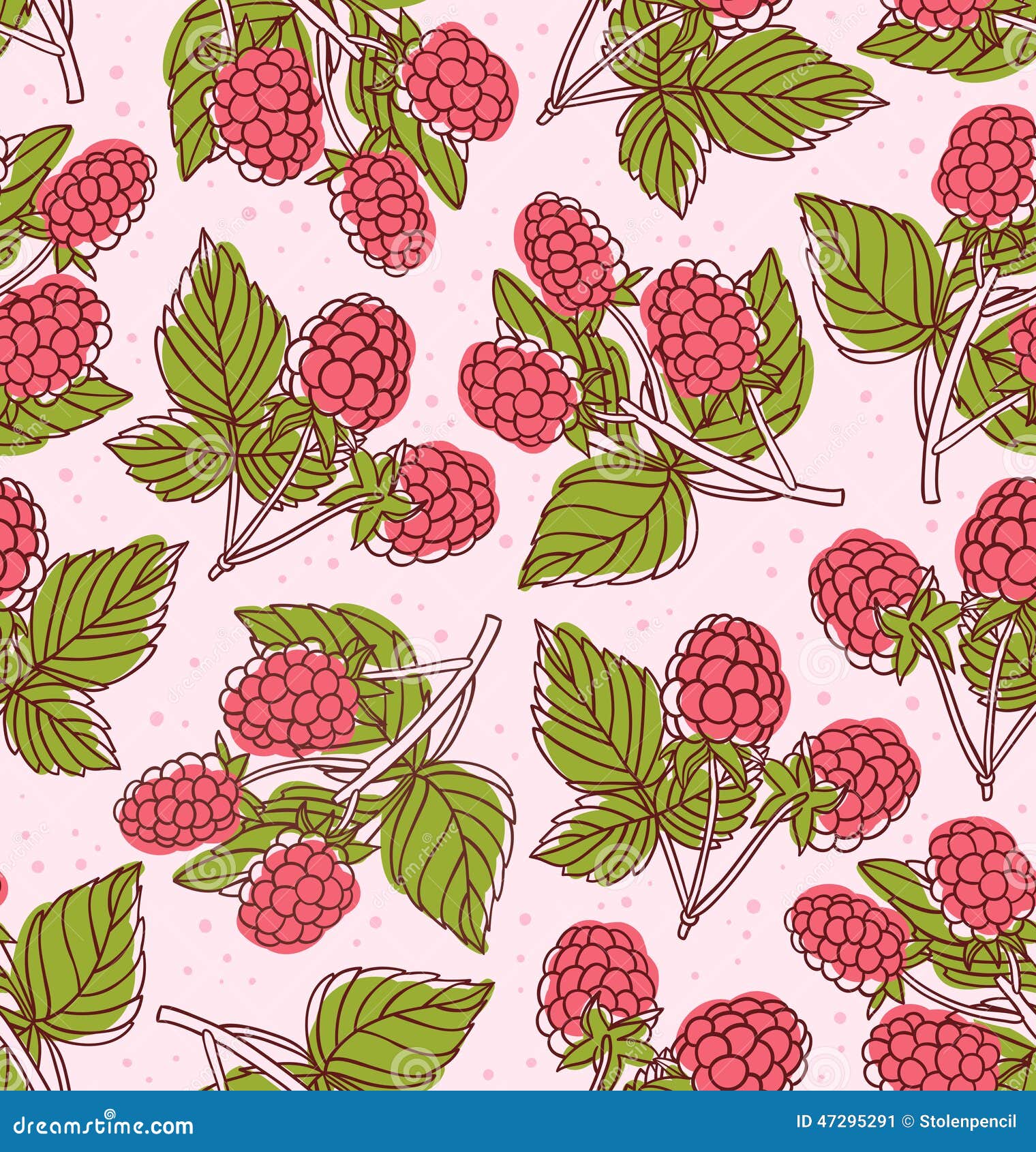 Raspberry pattern stock vector. Illustration of seamless - 47295291