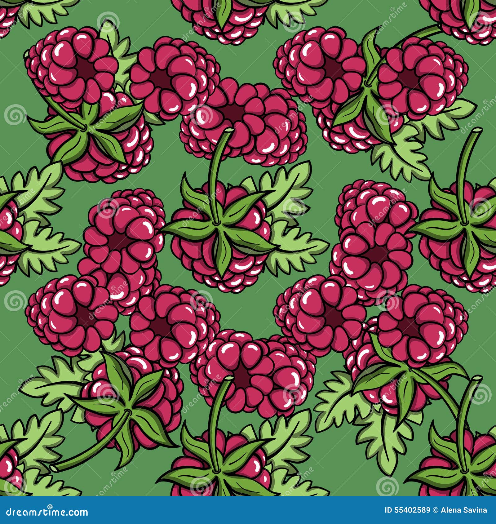 Raspberry Pattern stock vector. Illustration of colorful - 55402589