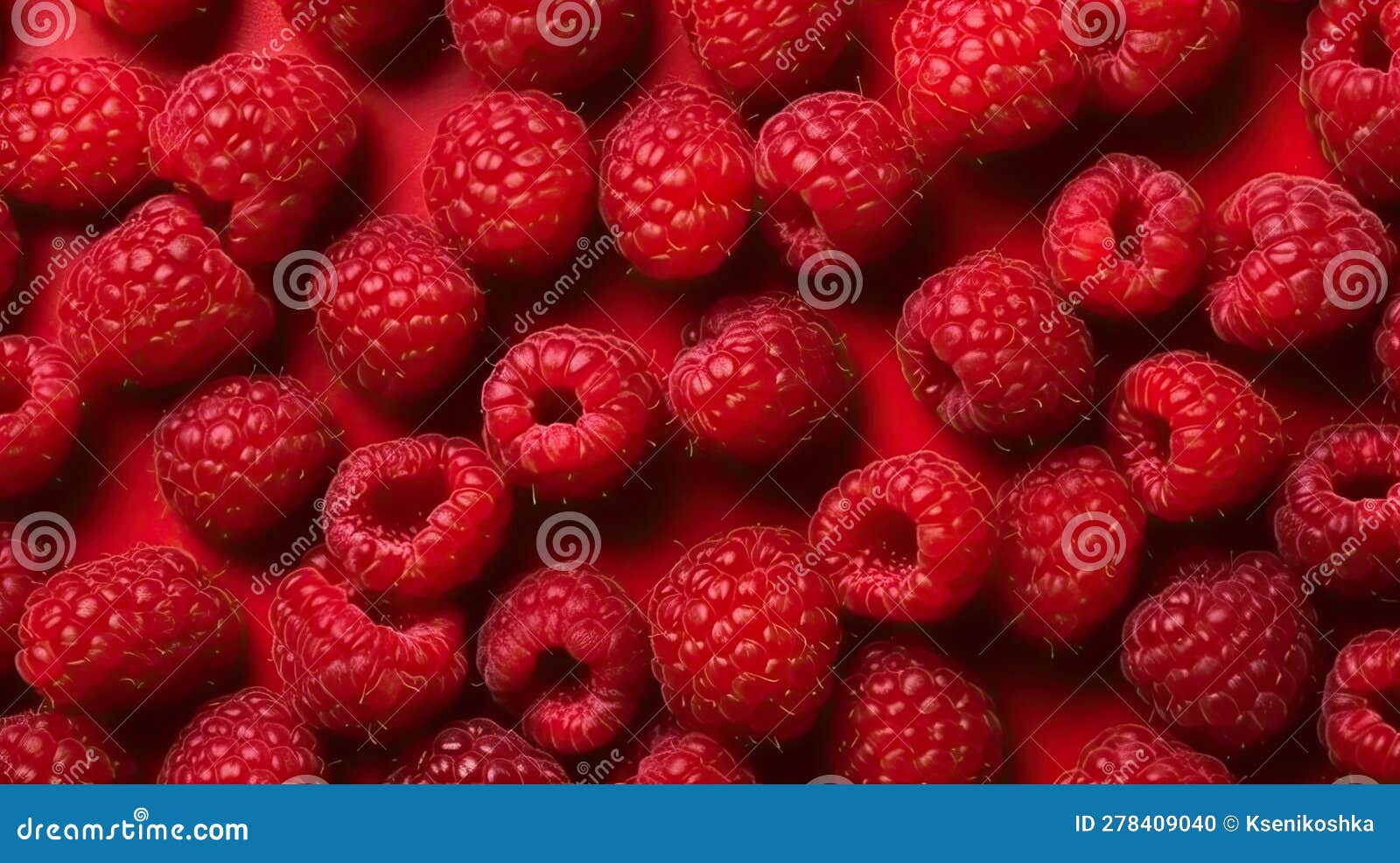 Raspberry Pattern Mockup and Copy Space with a Red Background ...