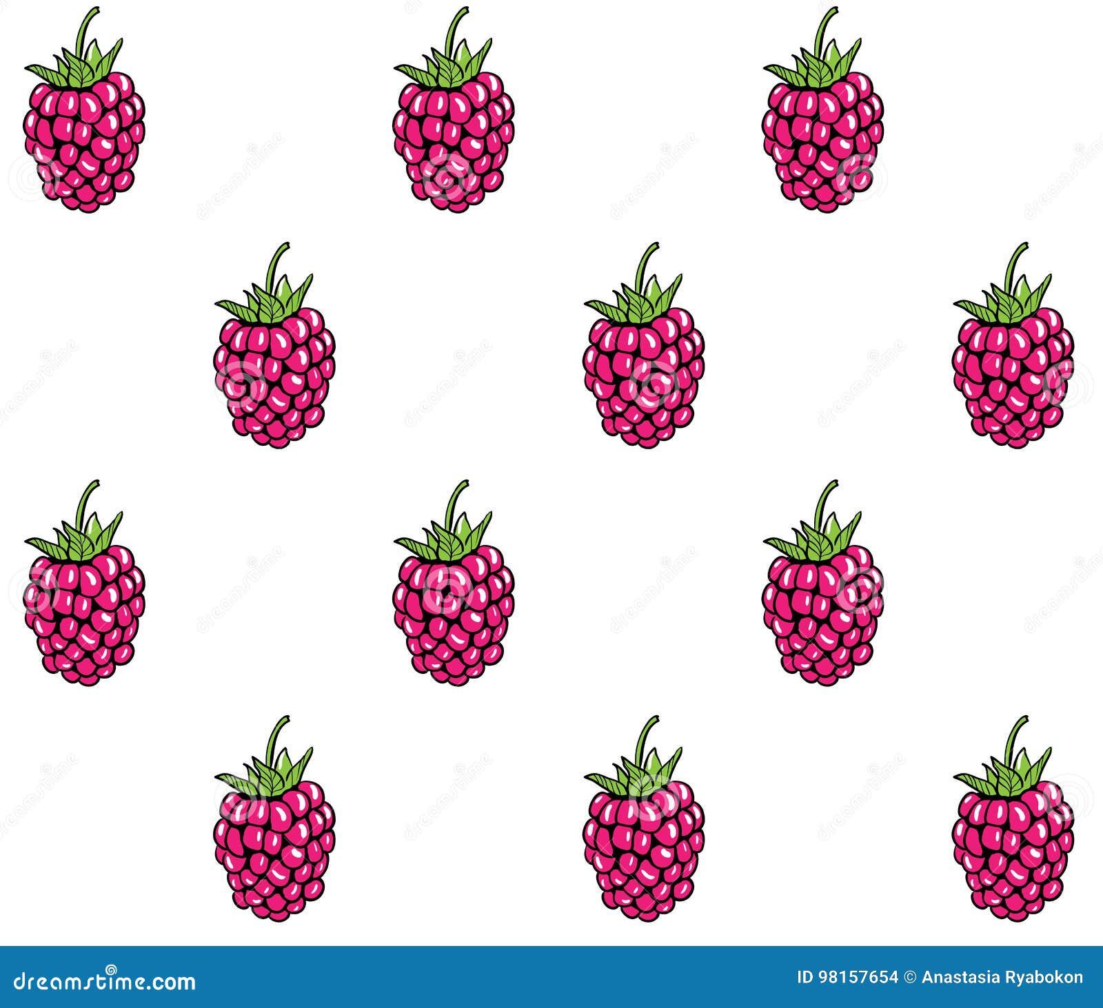 Raspberry pattern vector stock vector. Illustration of delicious - 98157654