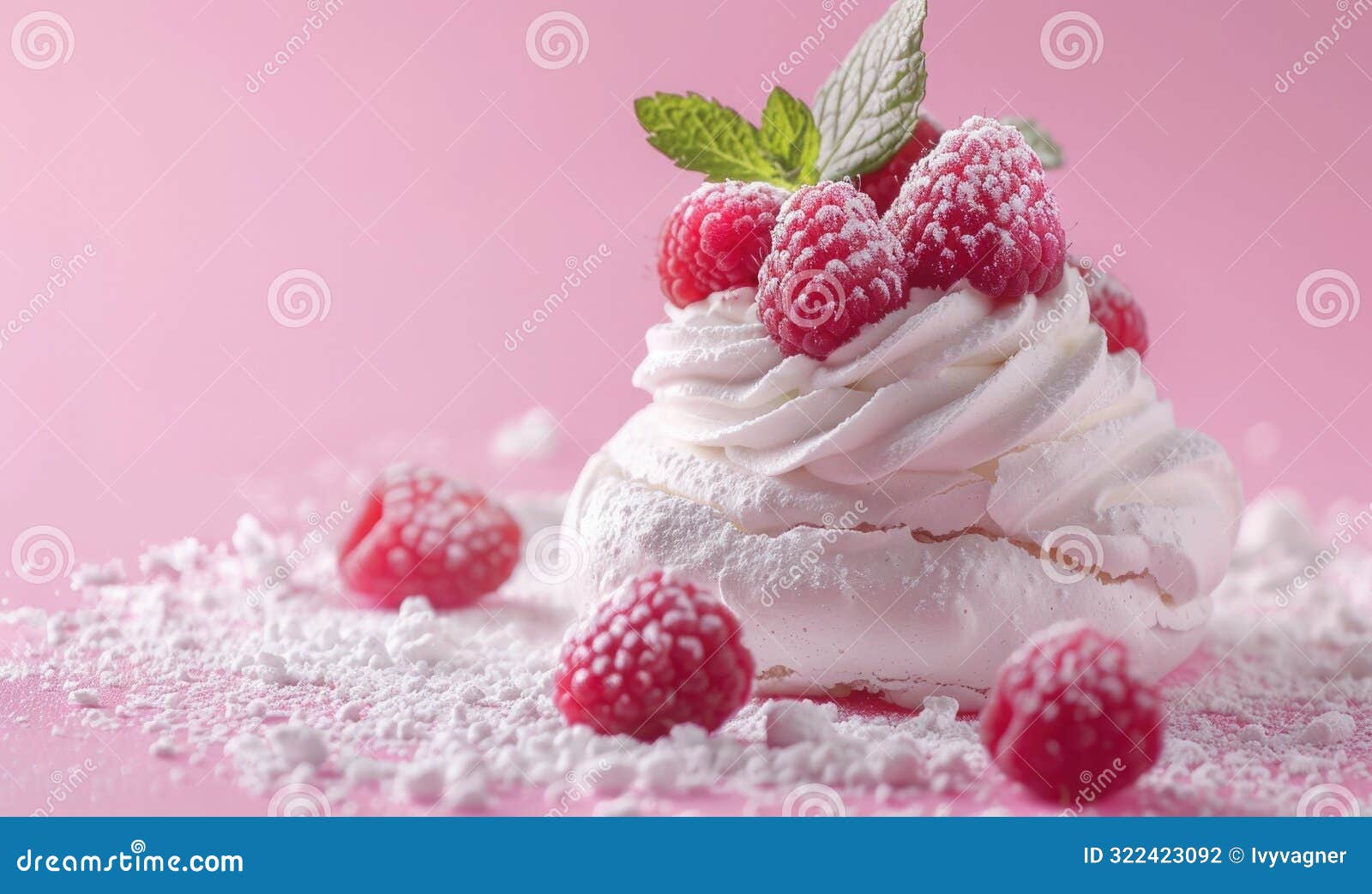 Raspberry Pavlova on a Pale Pink Backdrop Stock Photo - Image of summer ...