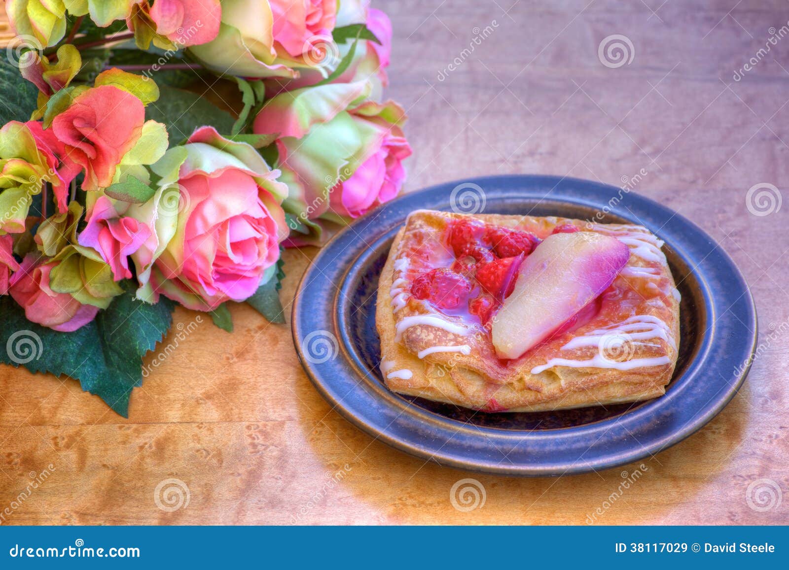 Raspberry and Pear Pastry stock image. Image of bakery - 38117029