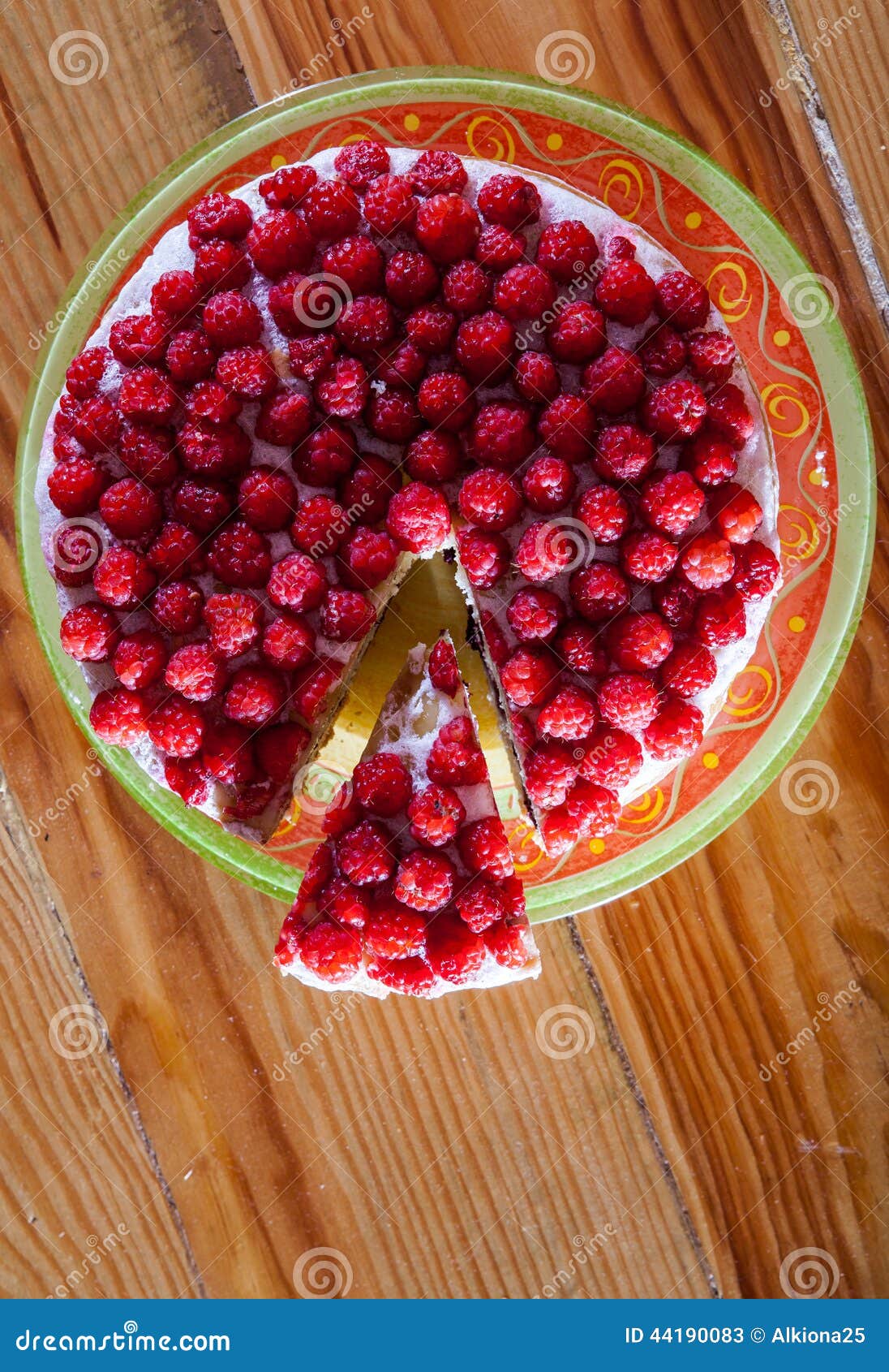 Raspberry pie stock image. Image of cream, raspberry - 44190083