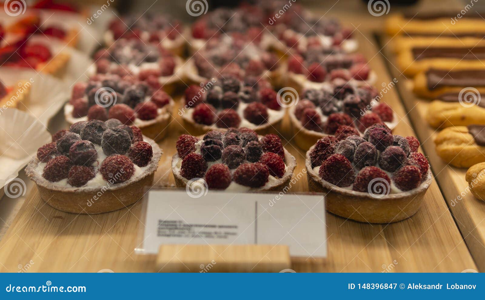 Raspberry pie in the shop stock image. Image of delicious - 148396847