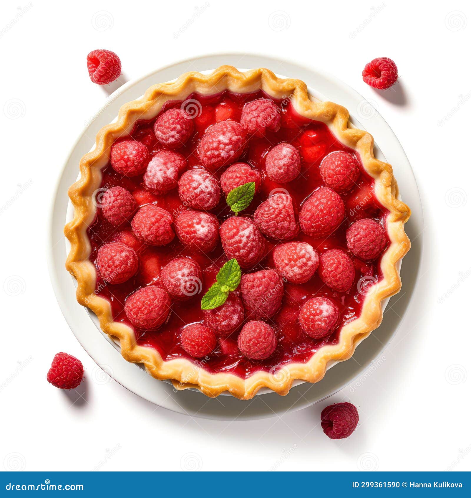 Raspberry Pie on White Background. Stock Illustration - Illustration of ...
