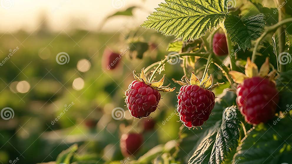 A Raspberry Plant with Weak Growth Due To Poor Soil Structure Stock ...