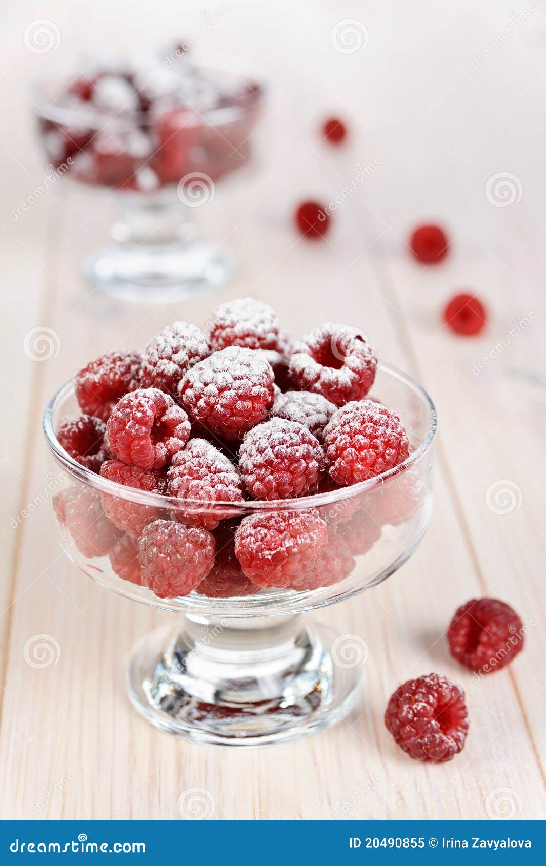 Raspberry with Powdered Sugar Stock Image - Image of sweetness ...