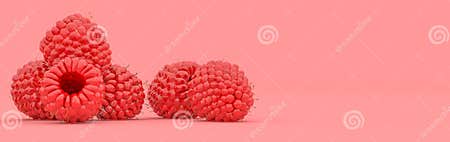 Raspberry on a Red Background Stock Illustration - Illustration of ...