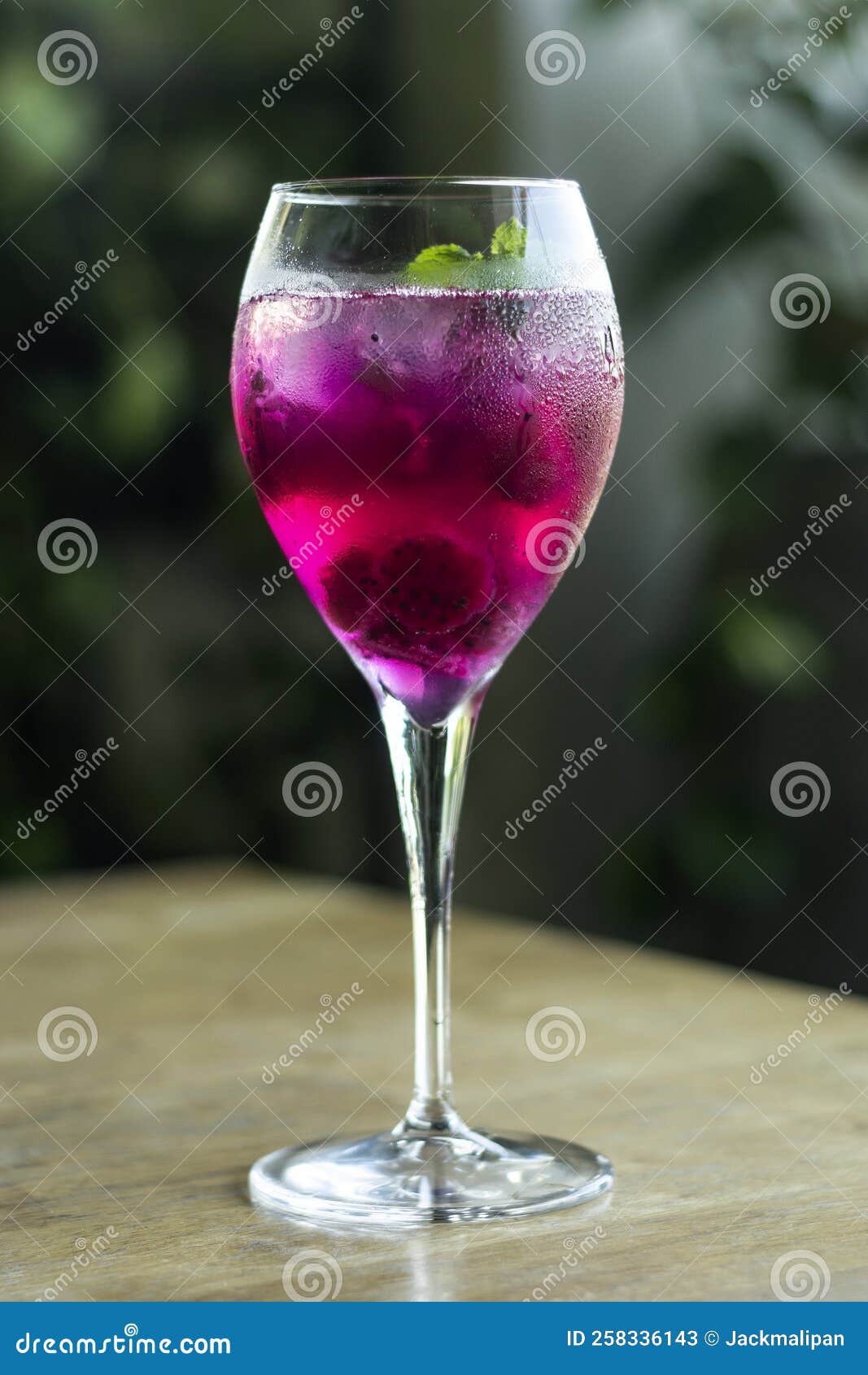Raspberry and Red Dragon Fruit Prosecco Wine Spritzer Cocktail Stock ...