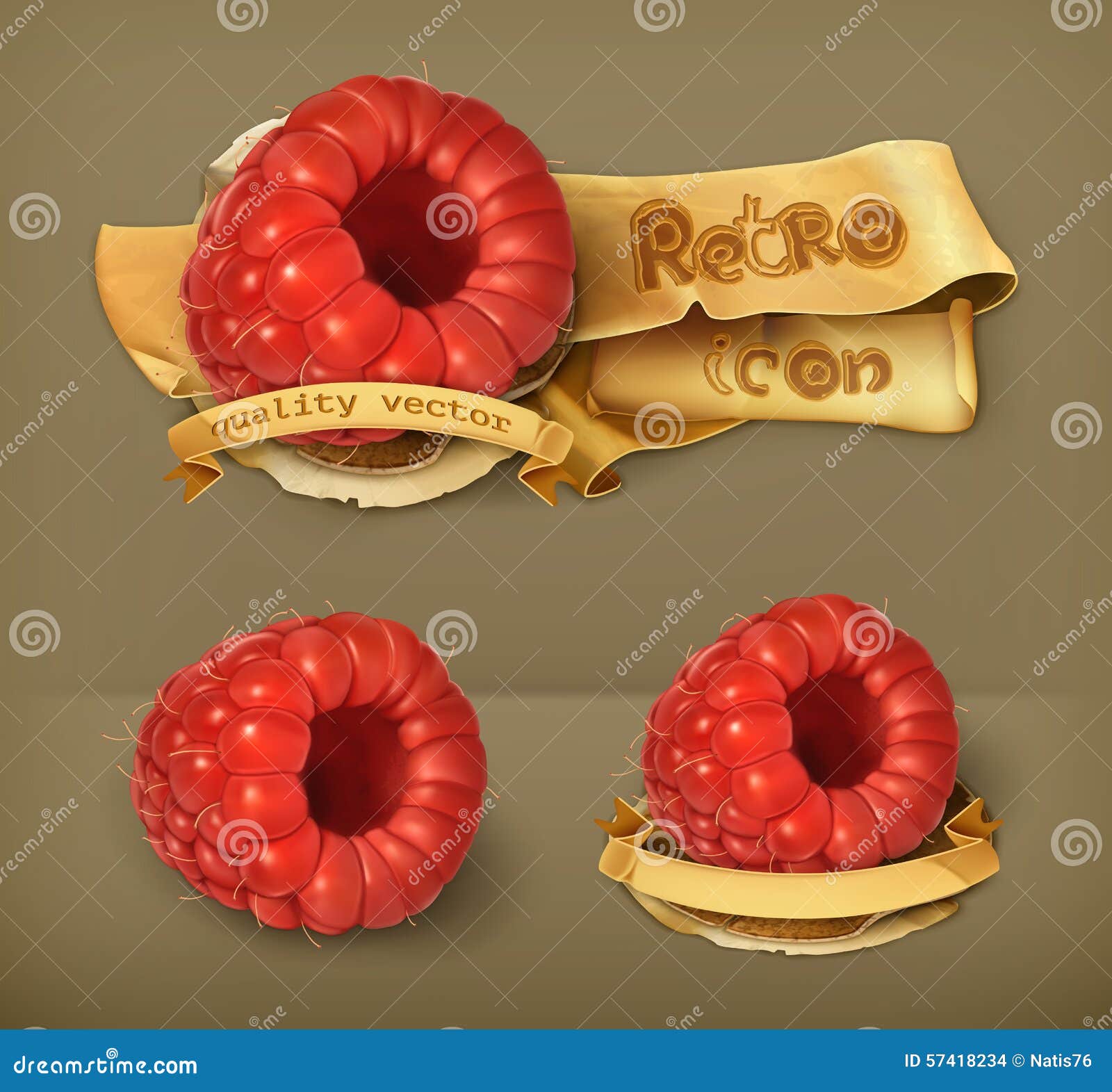 Raspberry Retro Poster Cartoon Vector | CartoonDealer.com #40781533