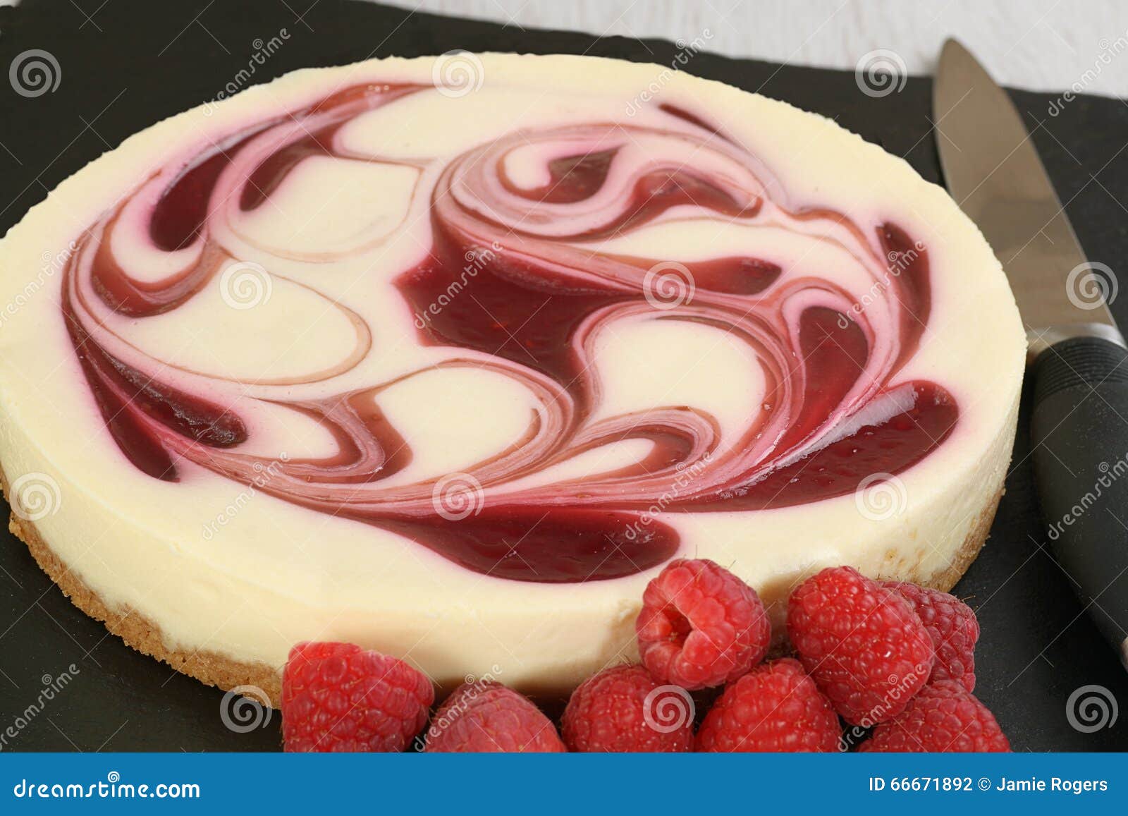 Raspberry Ripple Cheesecake Stock Photo - Image of fresh, cheesecake ...