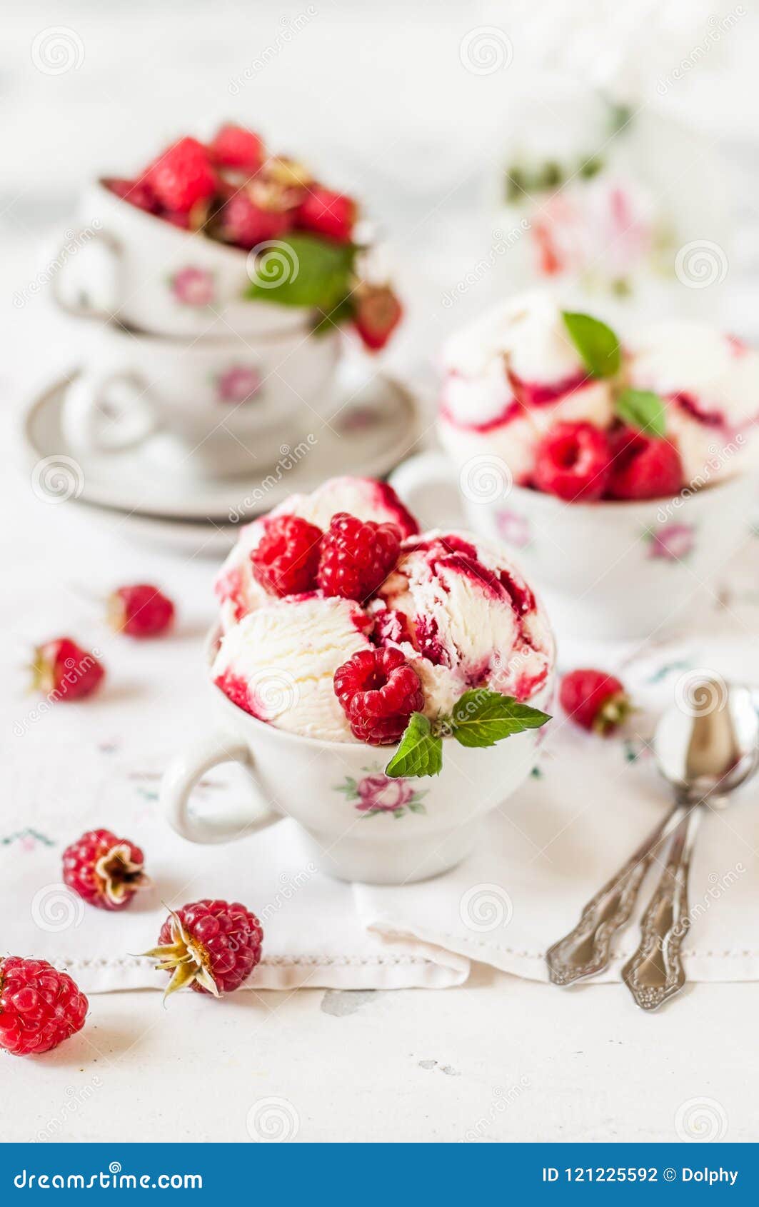 Raspberry Ripple Ice Cream stock photo. Image of mint - 121225592