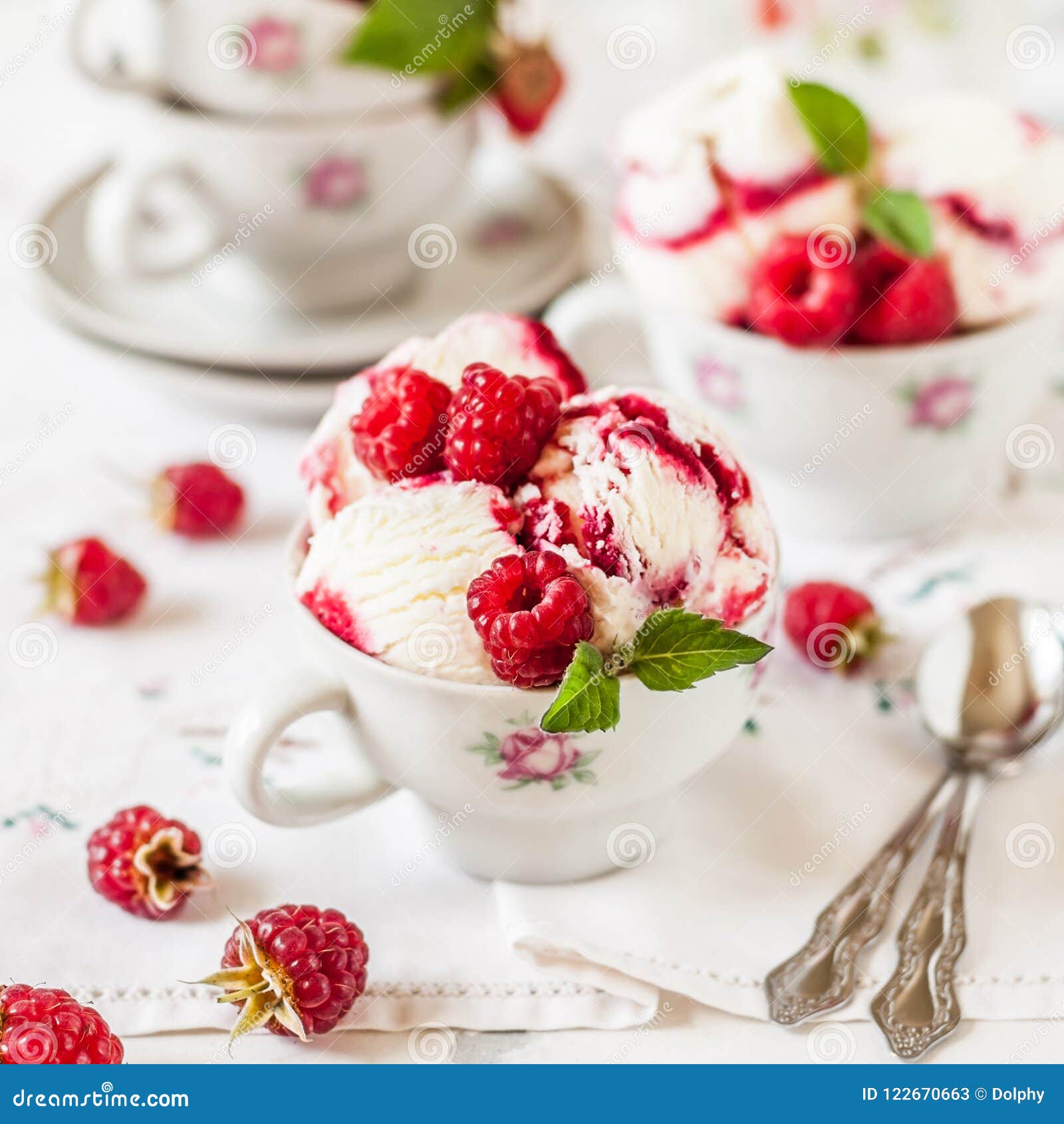 Raspberry Ripple Ice Cream stock image. Image of gourmet - 122670663