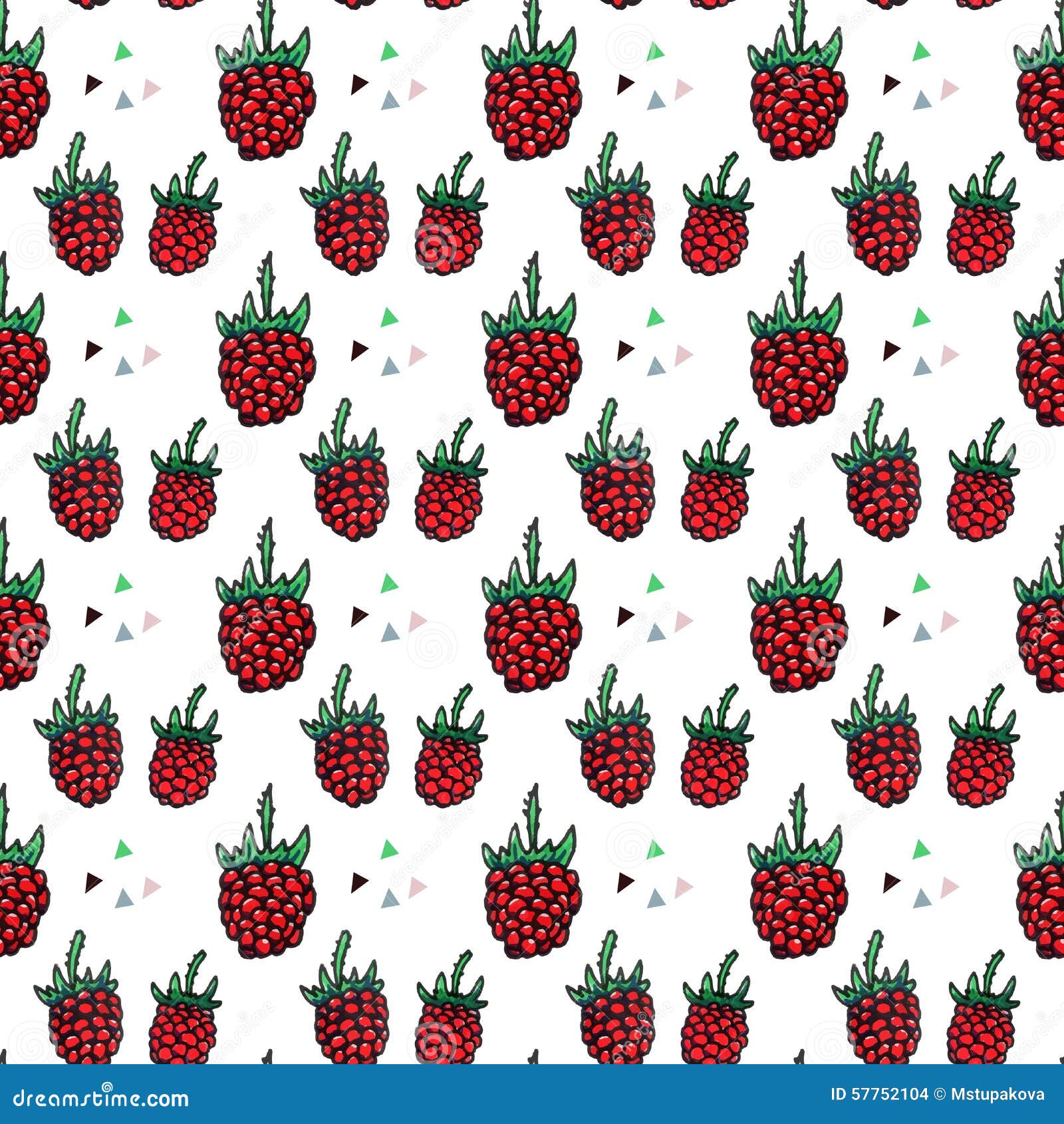 Raspberry seamless pattern stock vector. Illustration of grow - 57752104