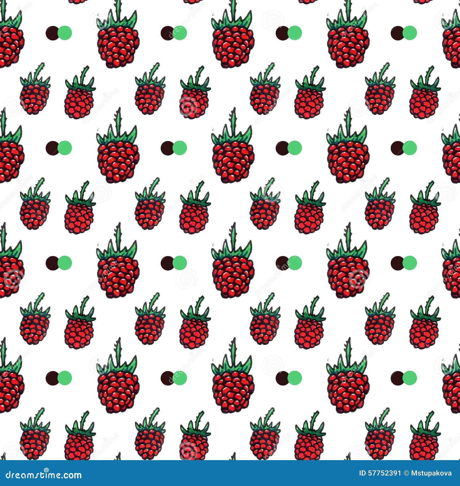 Raspberry seamless pattern stock vector. Illustration of decoration ...
