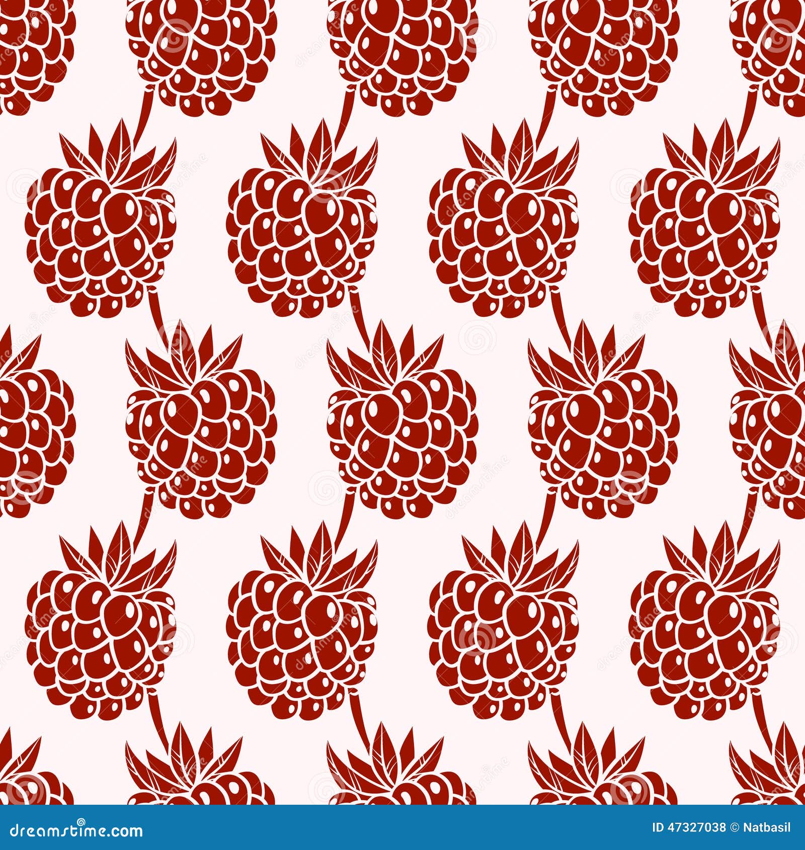 Raspberry seamless pattern stock vector. Illustration of fruit - 47327038