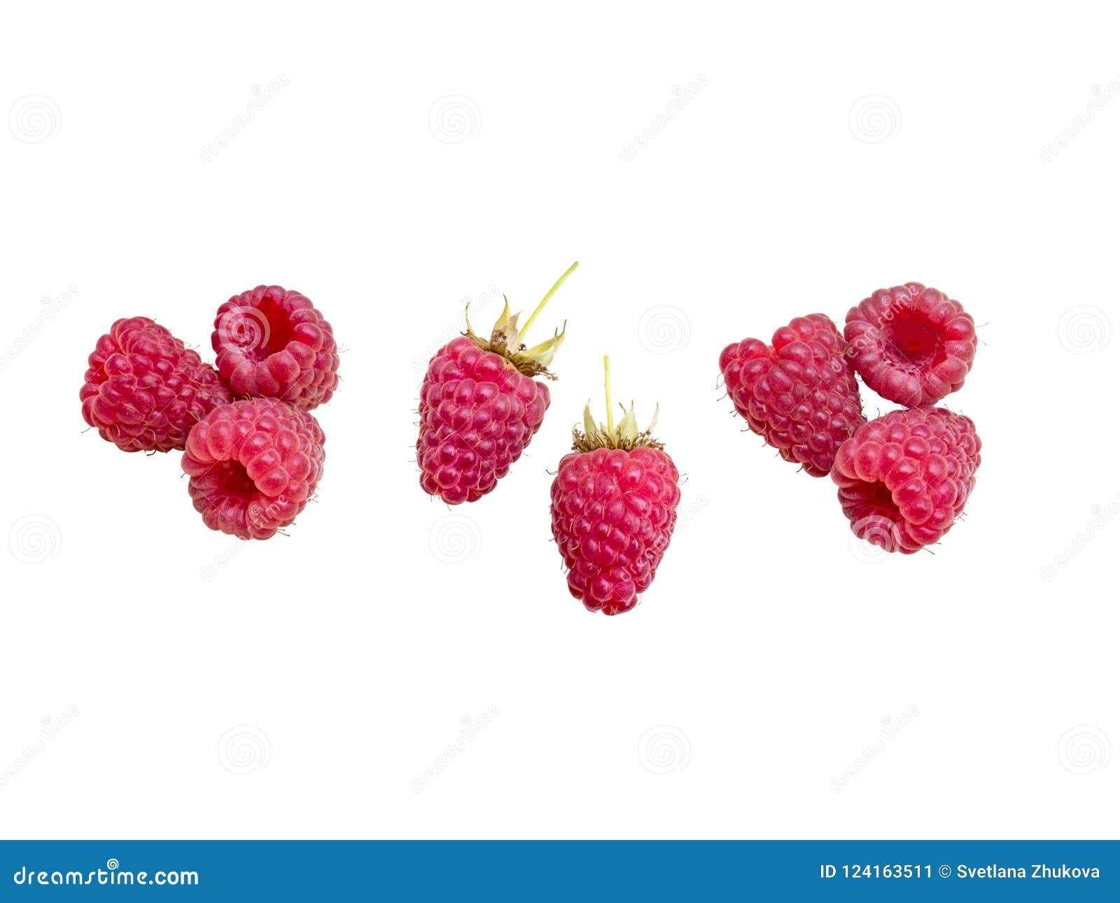 Raspberry Set Isolated on White Stock Image - Image of sweet, forest ...
