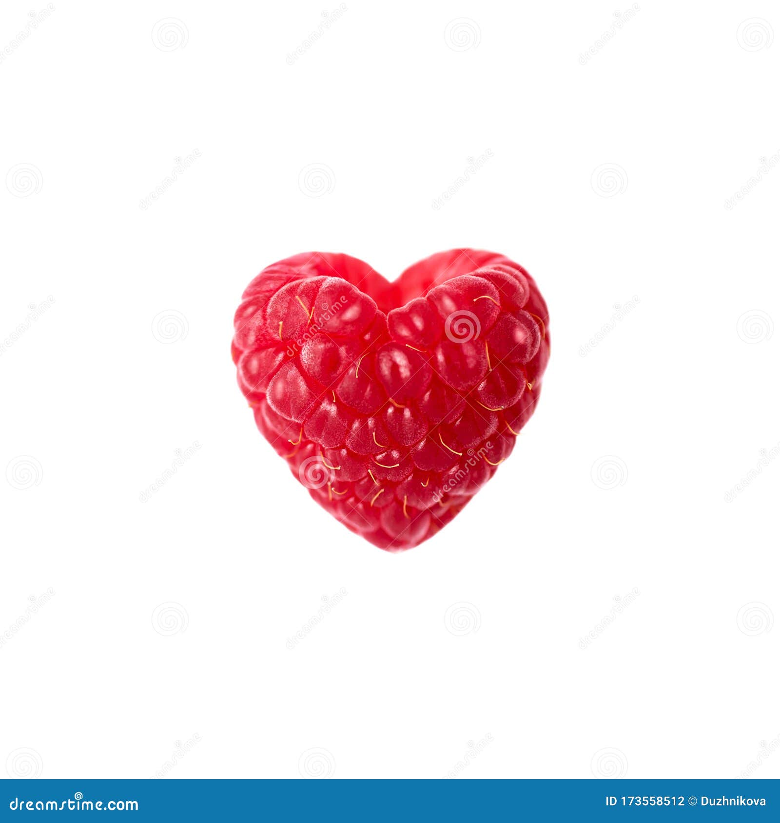 Raspberry in the Shape of a Heart on a White Background Stock Photo ...