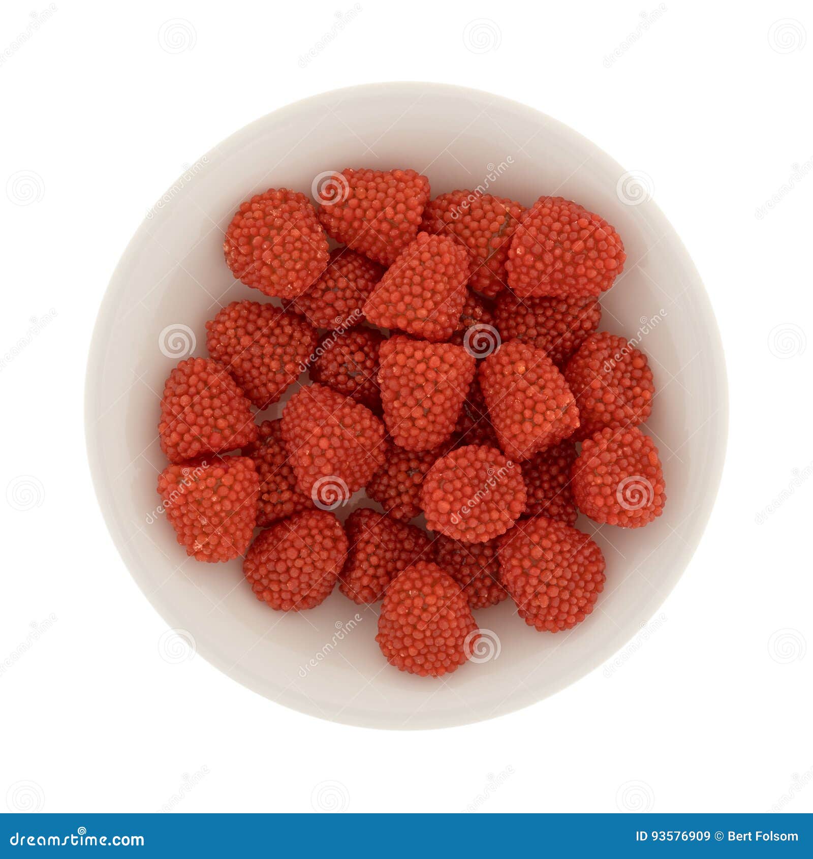 Raspberry Shaped Candy in a Small Bowl Stock Image - Image of chewy ...