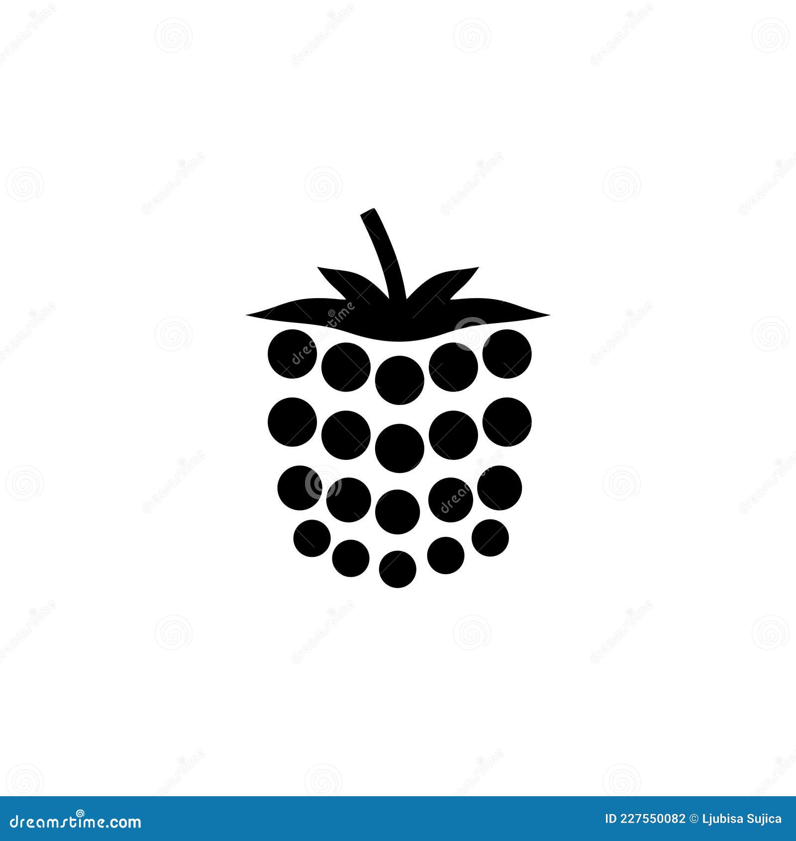 Raspberry Silhouette Icon Isolated on White Background Stock Vector ...
