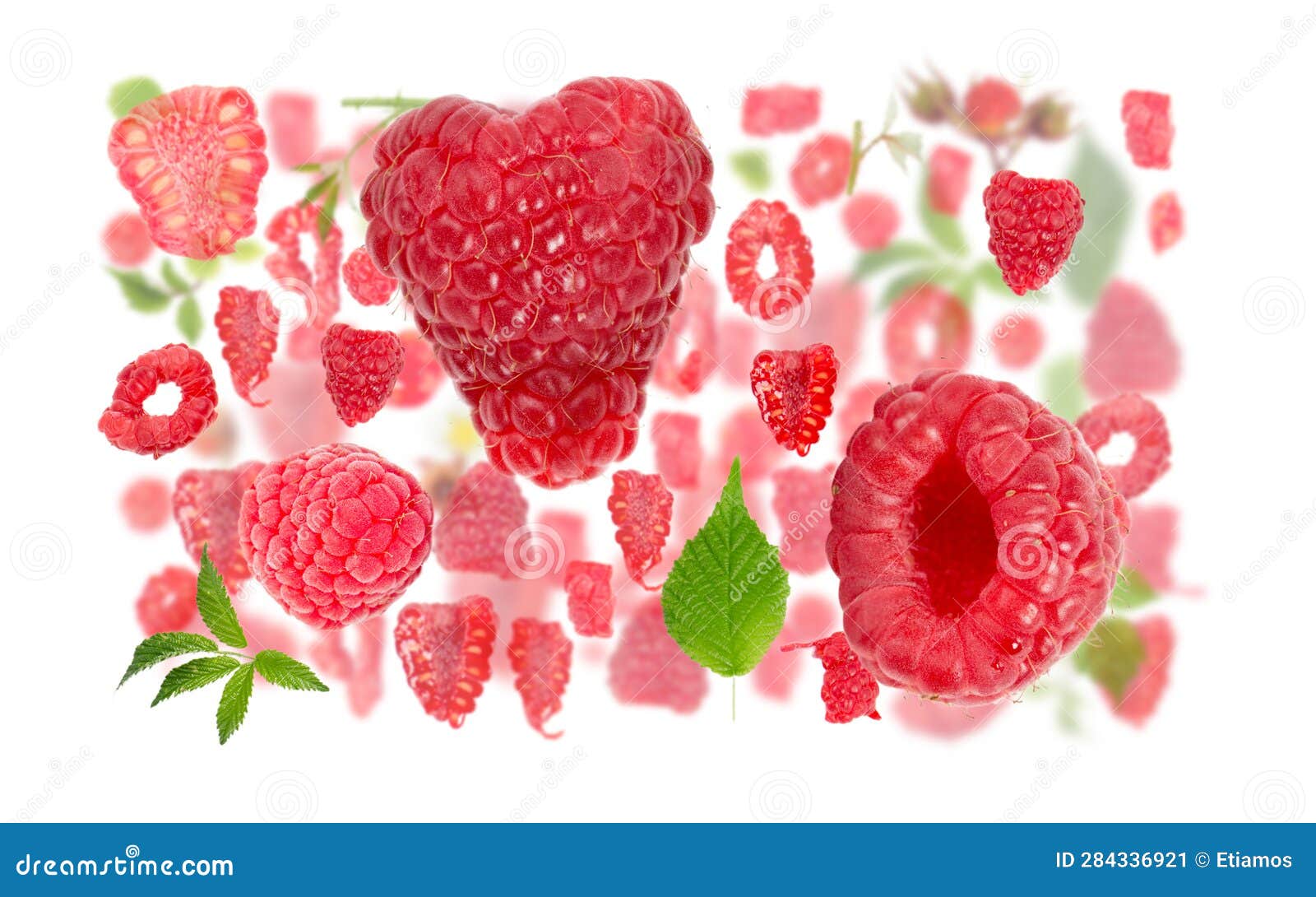 Raspberry Slice and Leaf Abstract Stock Image - Image of closeup, leaf ...