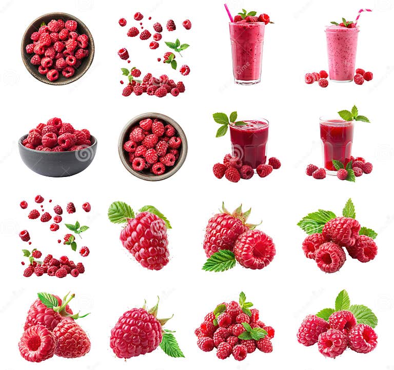 Raspberry Smoothie Drink Front View Isolate Stock Illustration ...