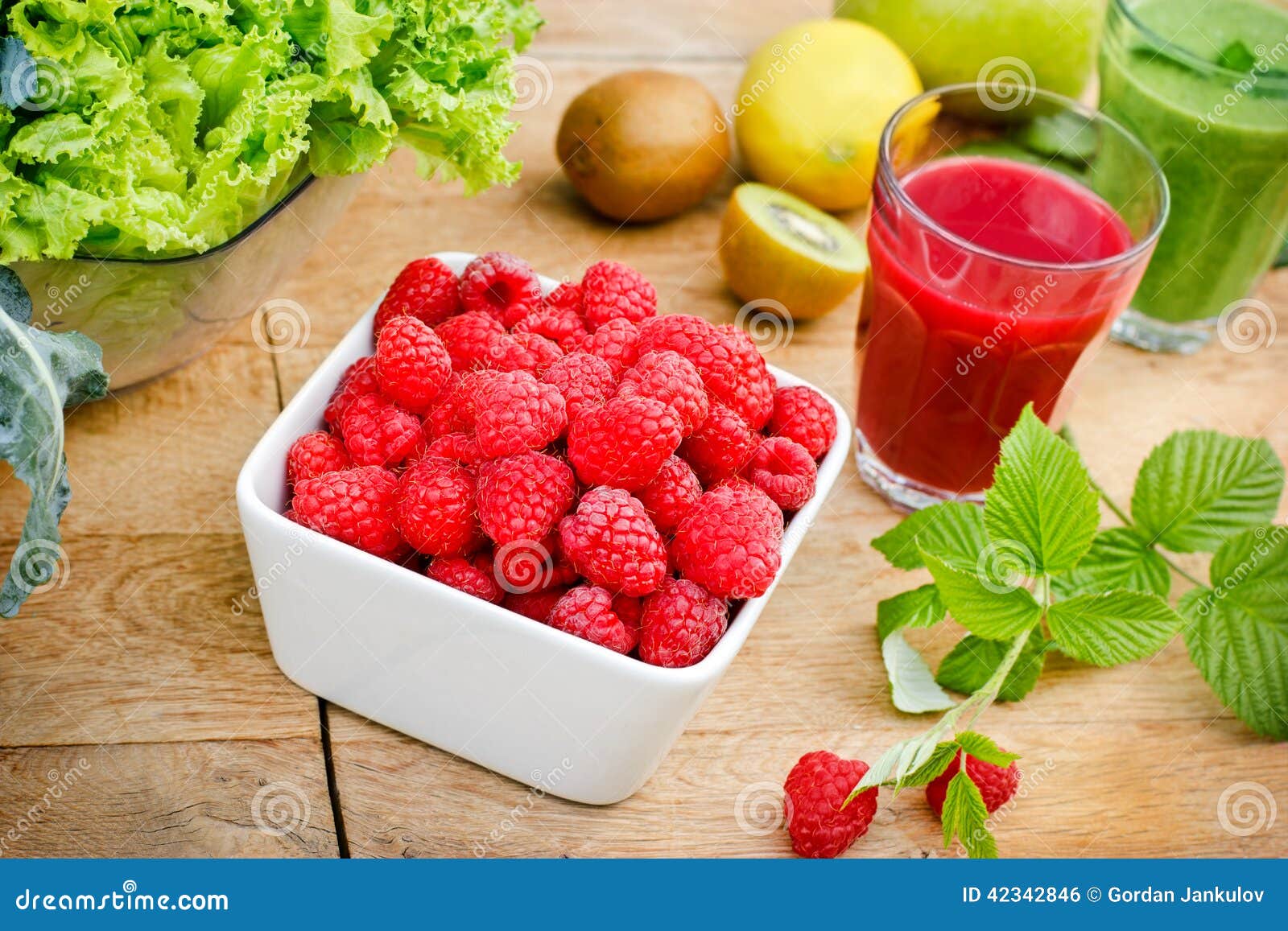 Raspberry and Smoothie (juice) of Raspberry Stock Photo - Image of ...