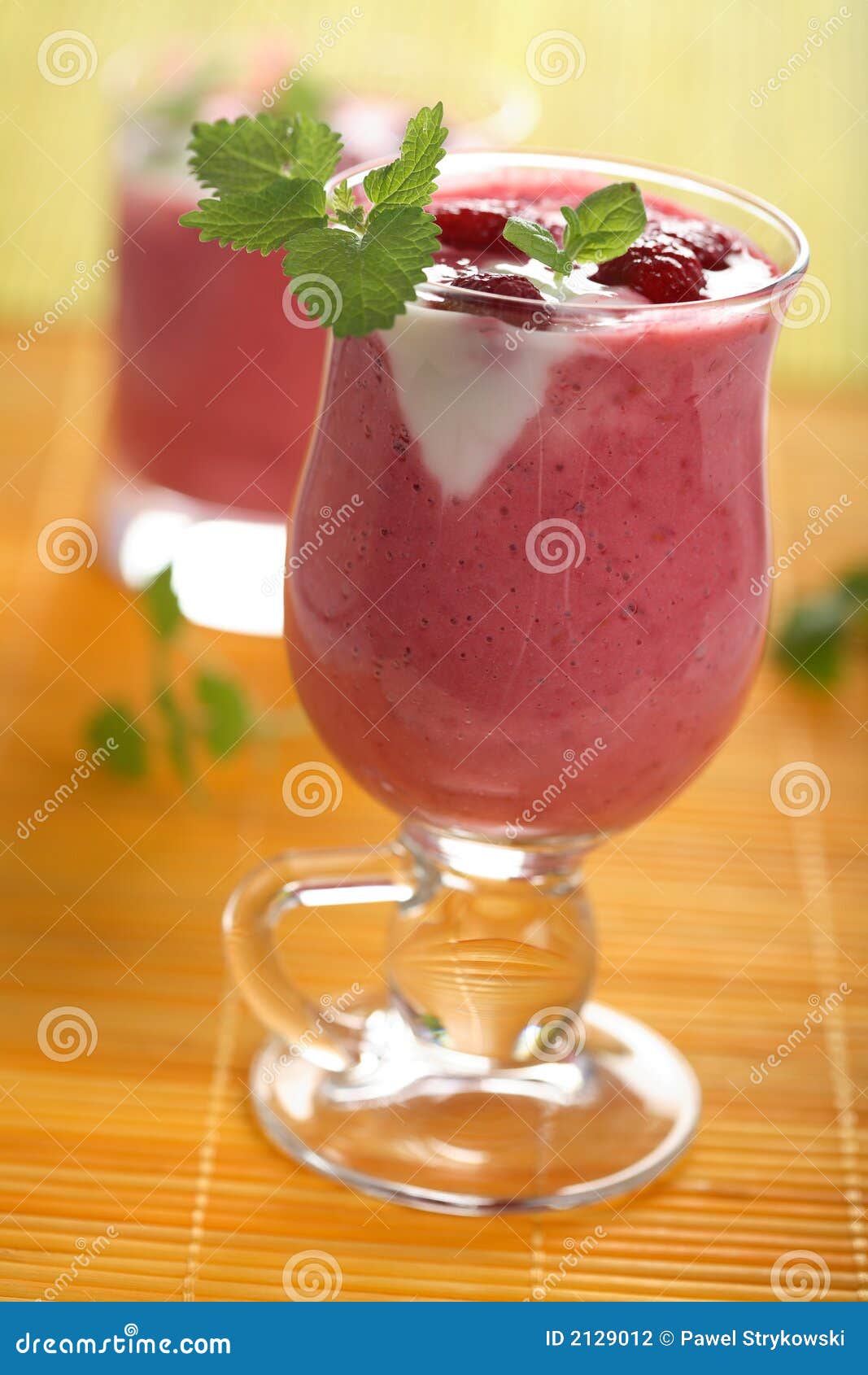 Raspberry with sour milk stock photo. Image of caloric - 2129012