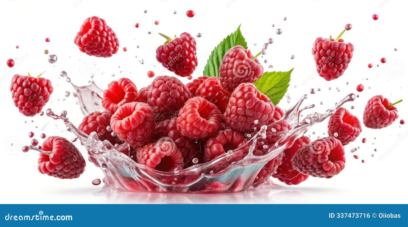 Raspberry Splash In Pink Liquid. Generative Ai. Royalty-Free ...