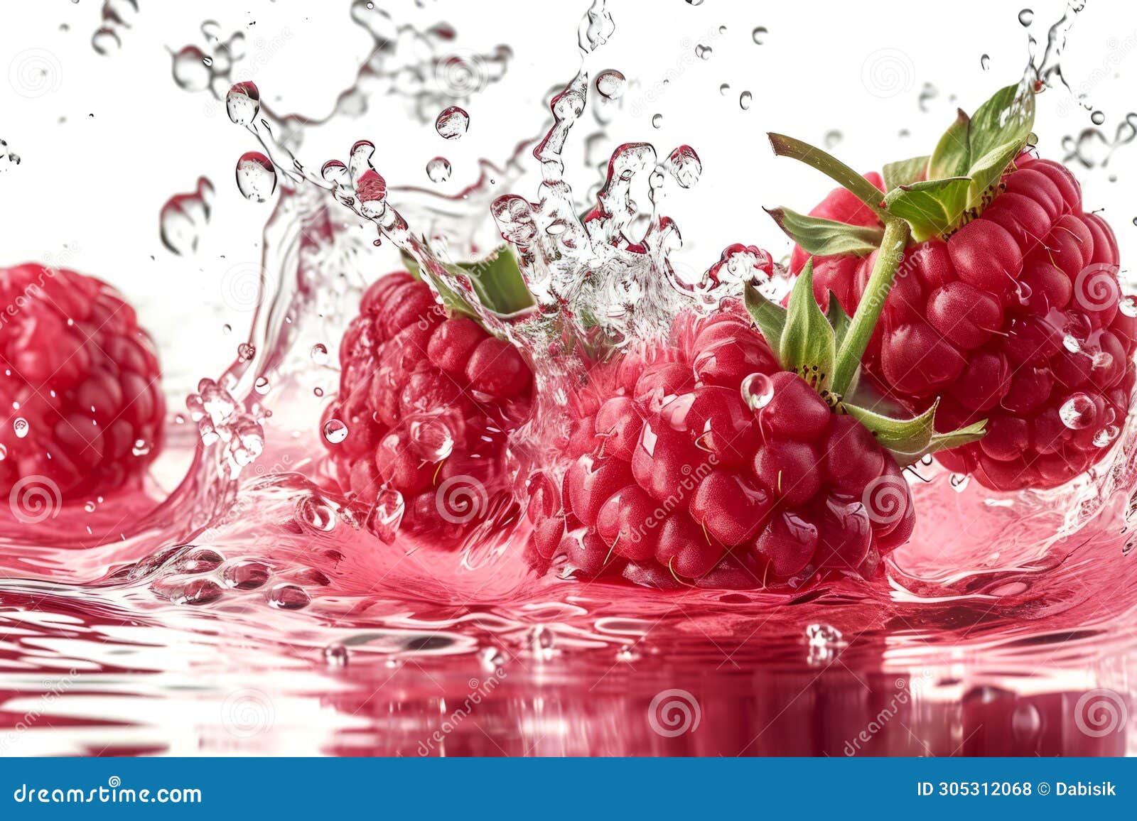 Raspberry Splash Isolated on White Background Stock Photo - Image of ...