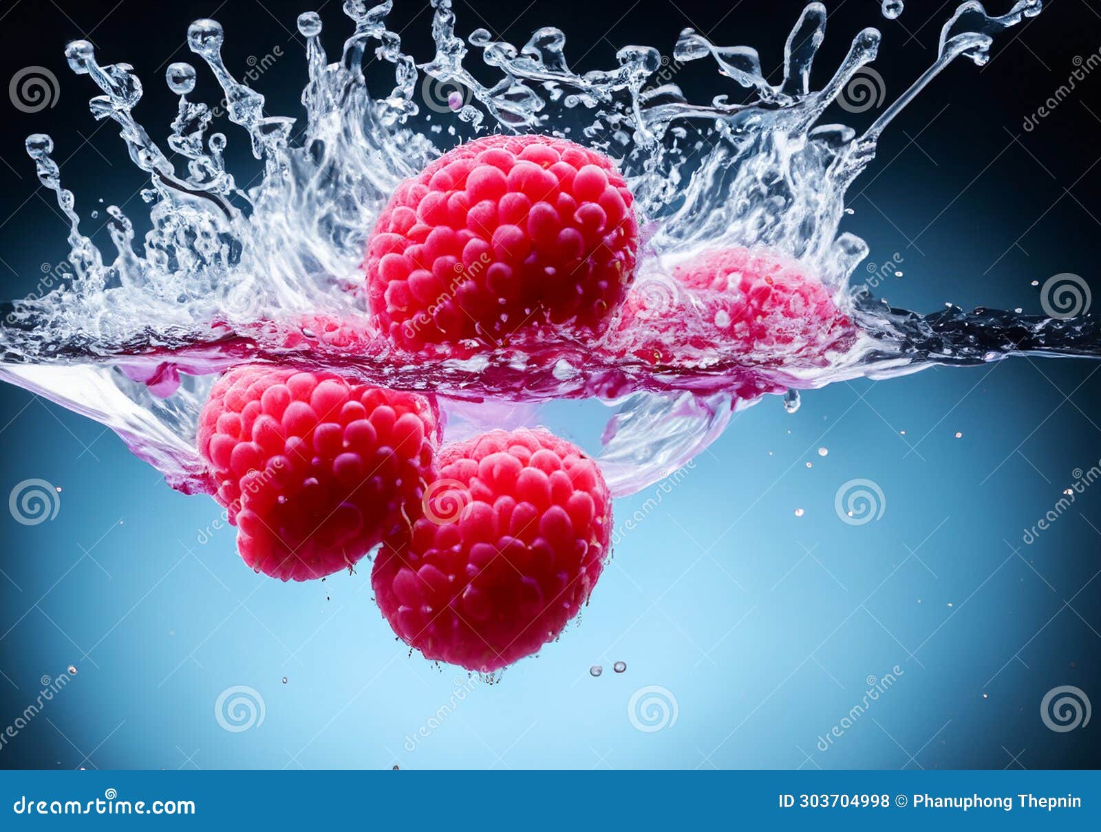 Raspberry splash in water stock illustration. Illustration of raspberry ...
