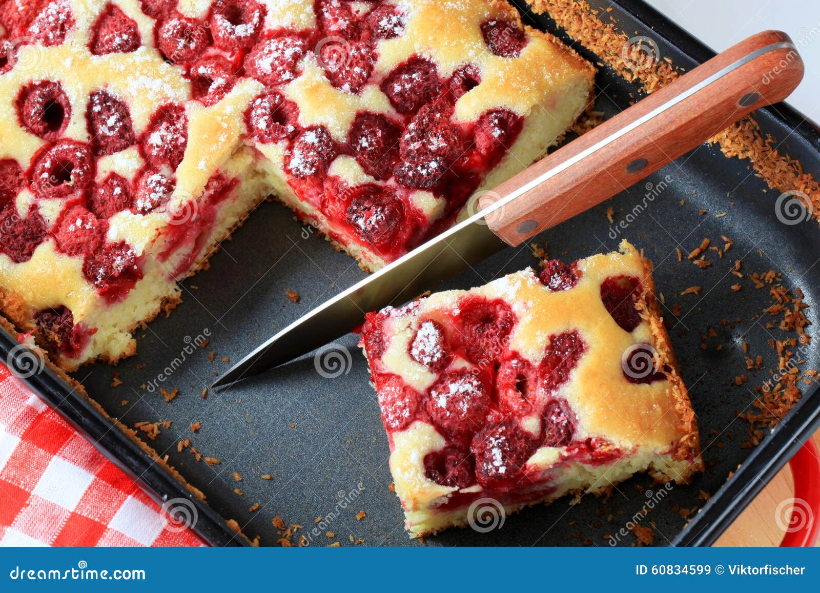 Raspberry sponge cake stock image. Image of homemade - 60834599