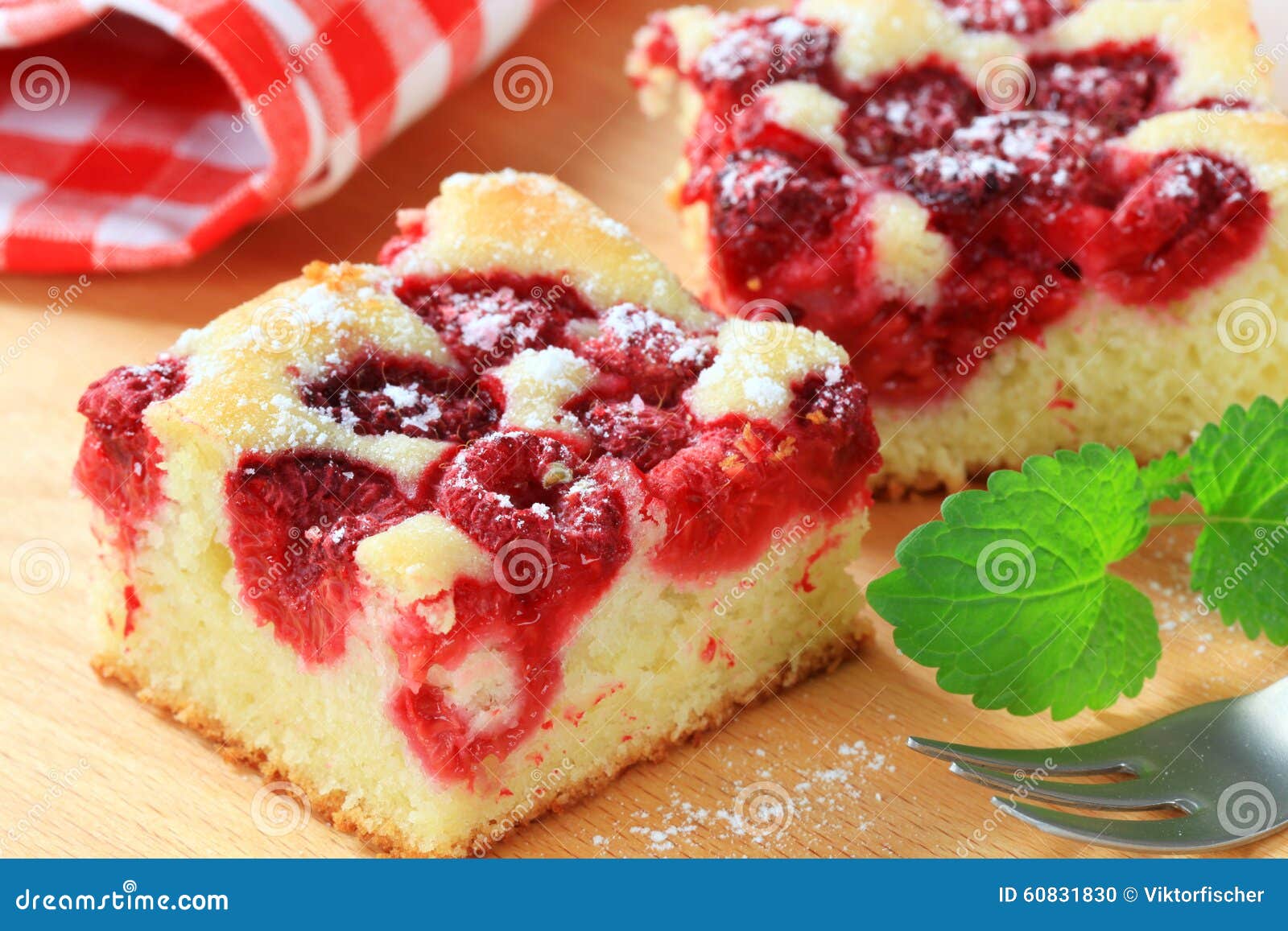 Raspberry Sponge Cake Slices Stock Photo - Image of pieces, cake: 60831830