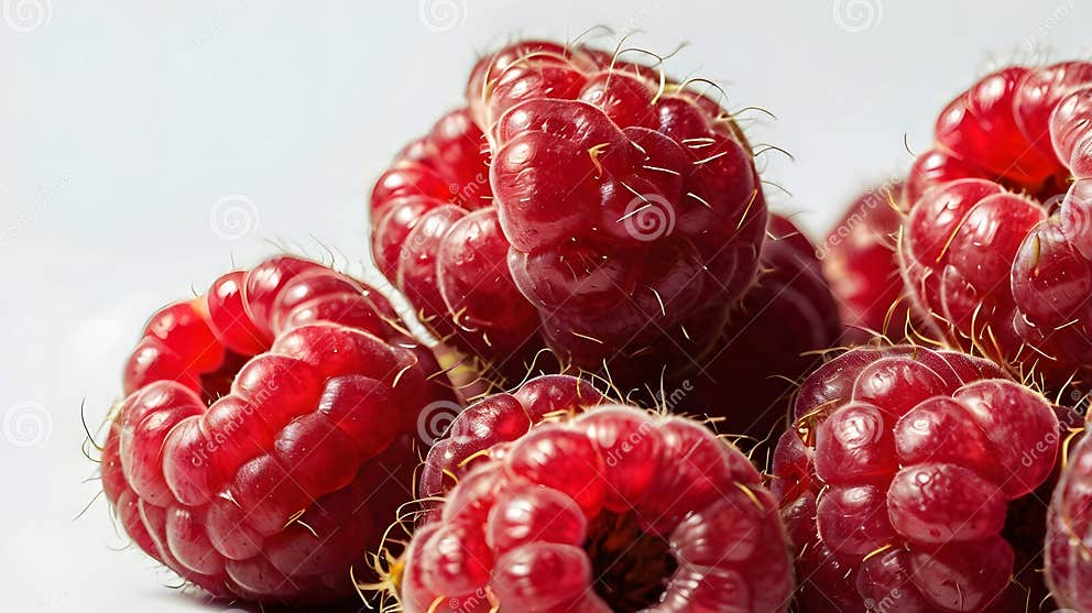 Raspberry Still Life Fresh and Vibrant Avatar on White Background Stock ...