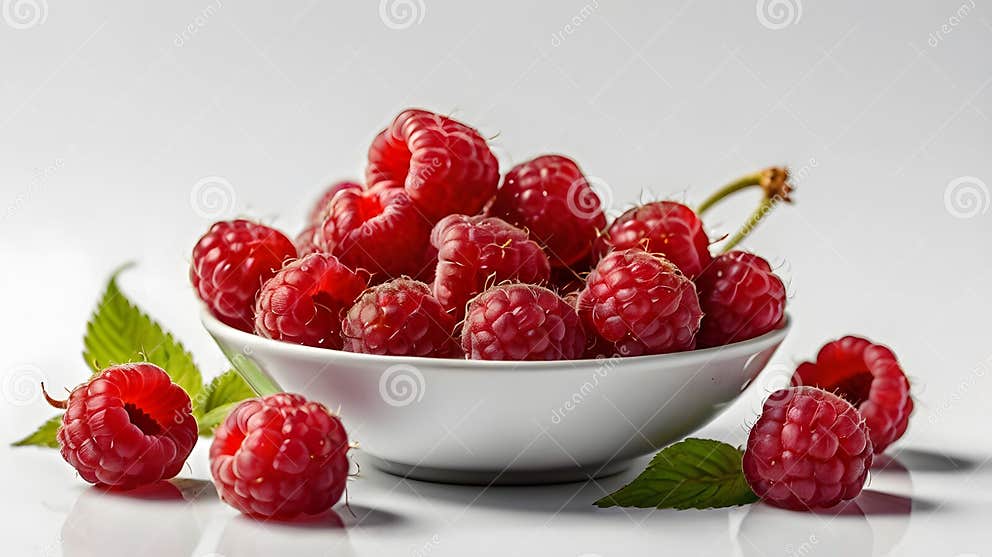 Raspberry Still Life Fresh and Vibrant Avatar on White Background Stock ...