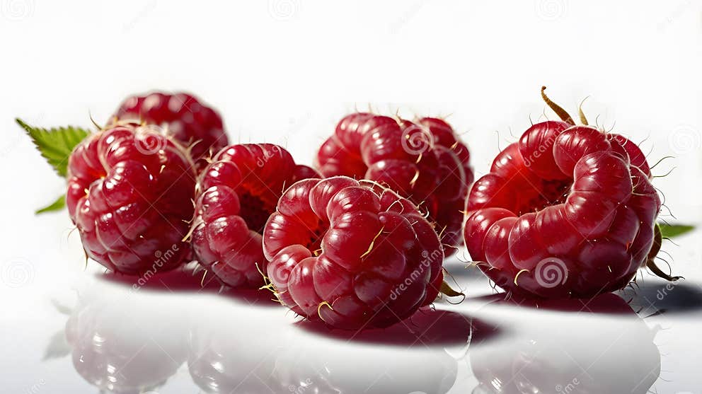 Raspberry Still Life Fresh and Vibrant Avatar on White Background Stock ...