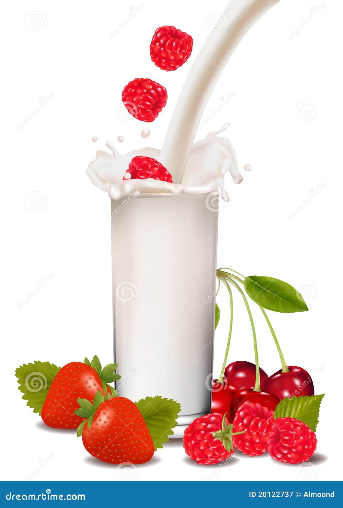 Raspberry Milk Logo Original Design, Label For Natural Healthy Dairy ...