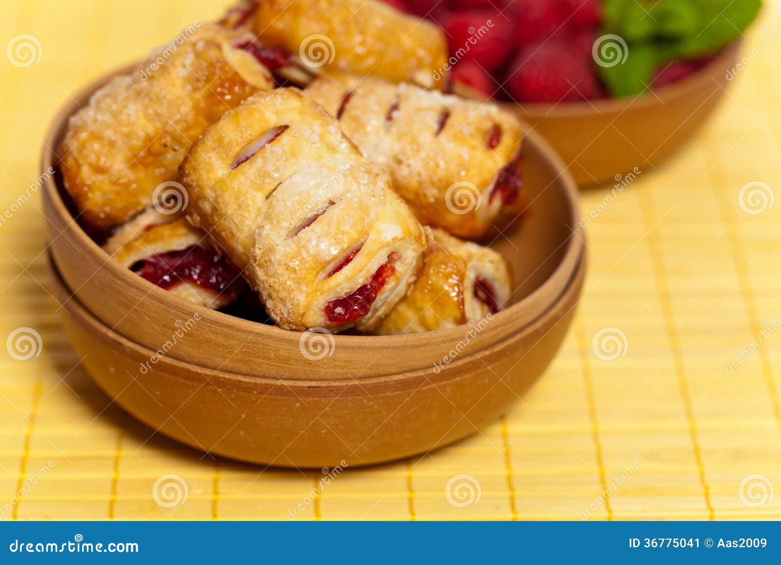 Raspberry Strudel Bites stock image. Image of baked, danish - 36775041