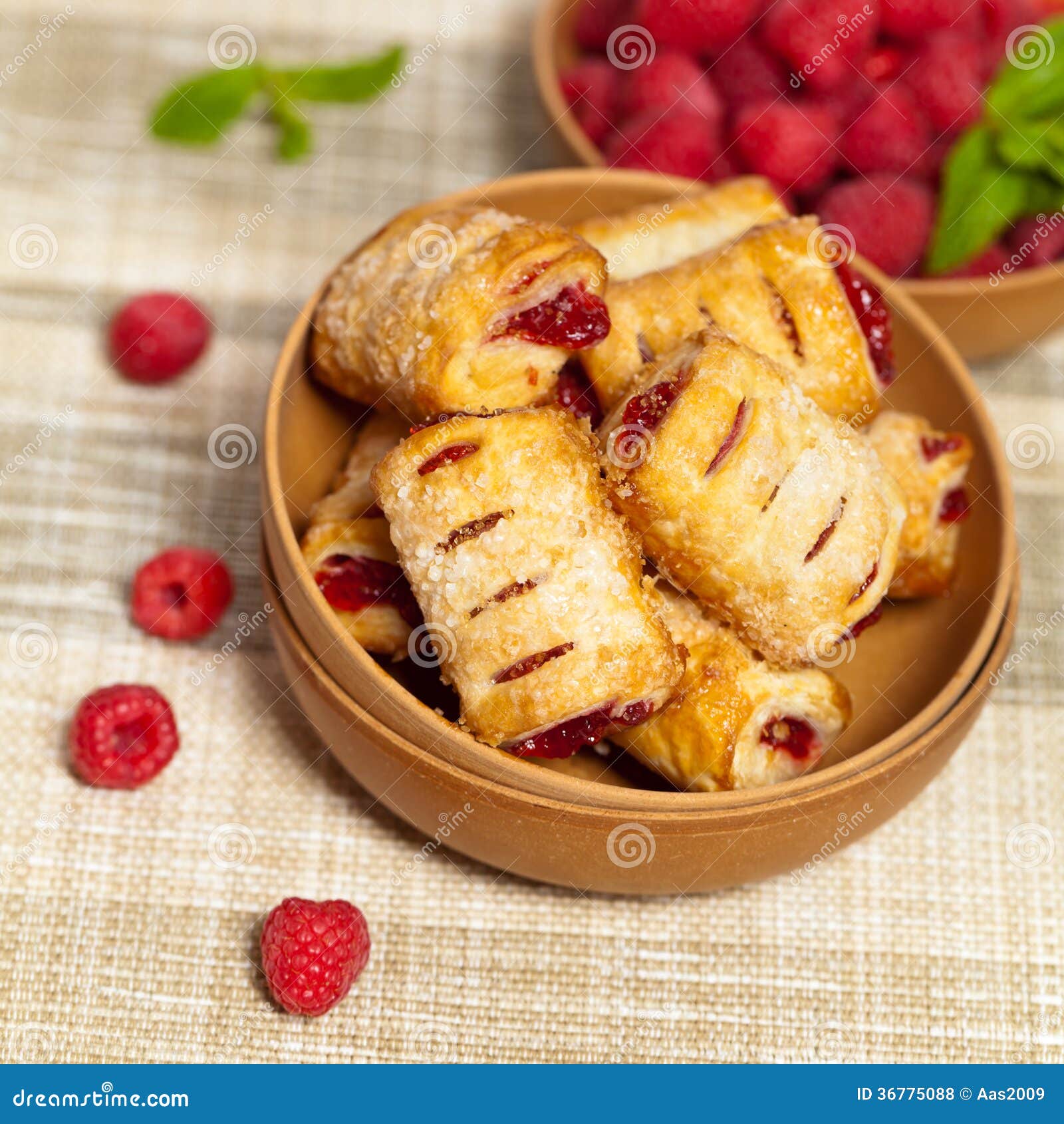 Raspberry Strudel Bites stock photo. Image of gold, danish - 36775088