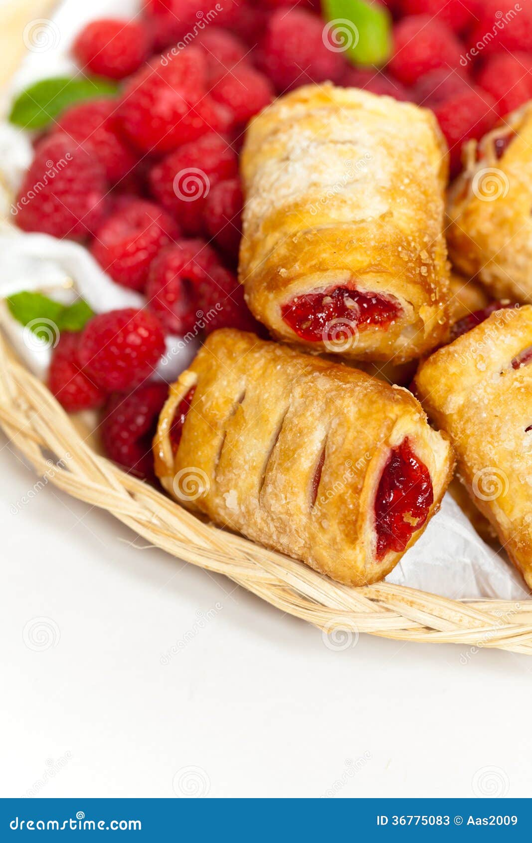 Raspberry Strudel Bites. Macro Stock Image - Image of breakfast, fresh ...