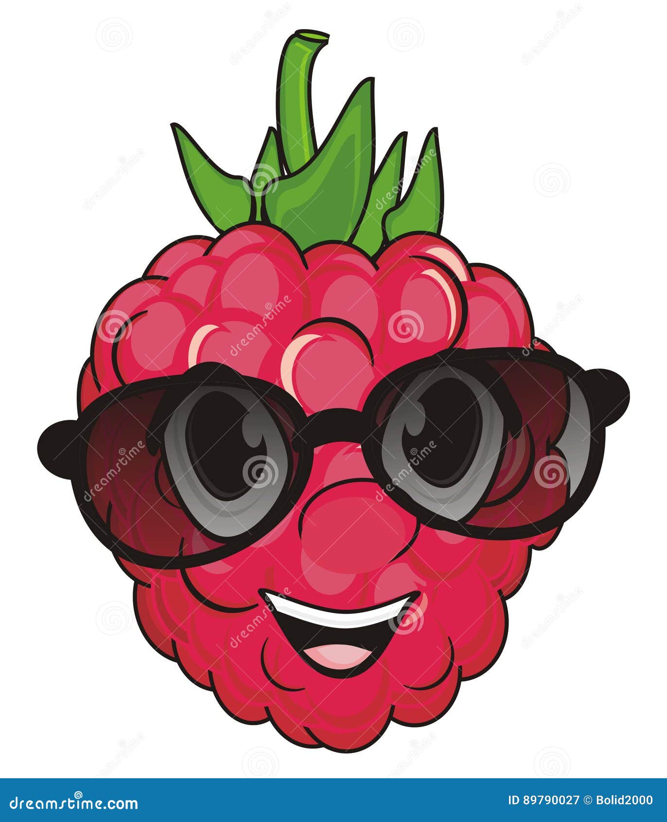Raspberry and sunglasses stock illustration. Illustration of white ...