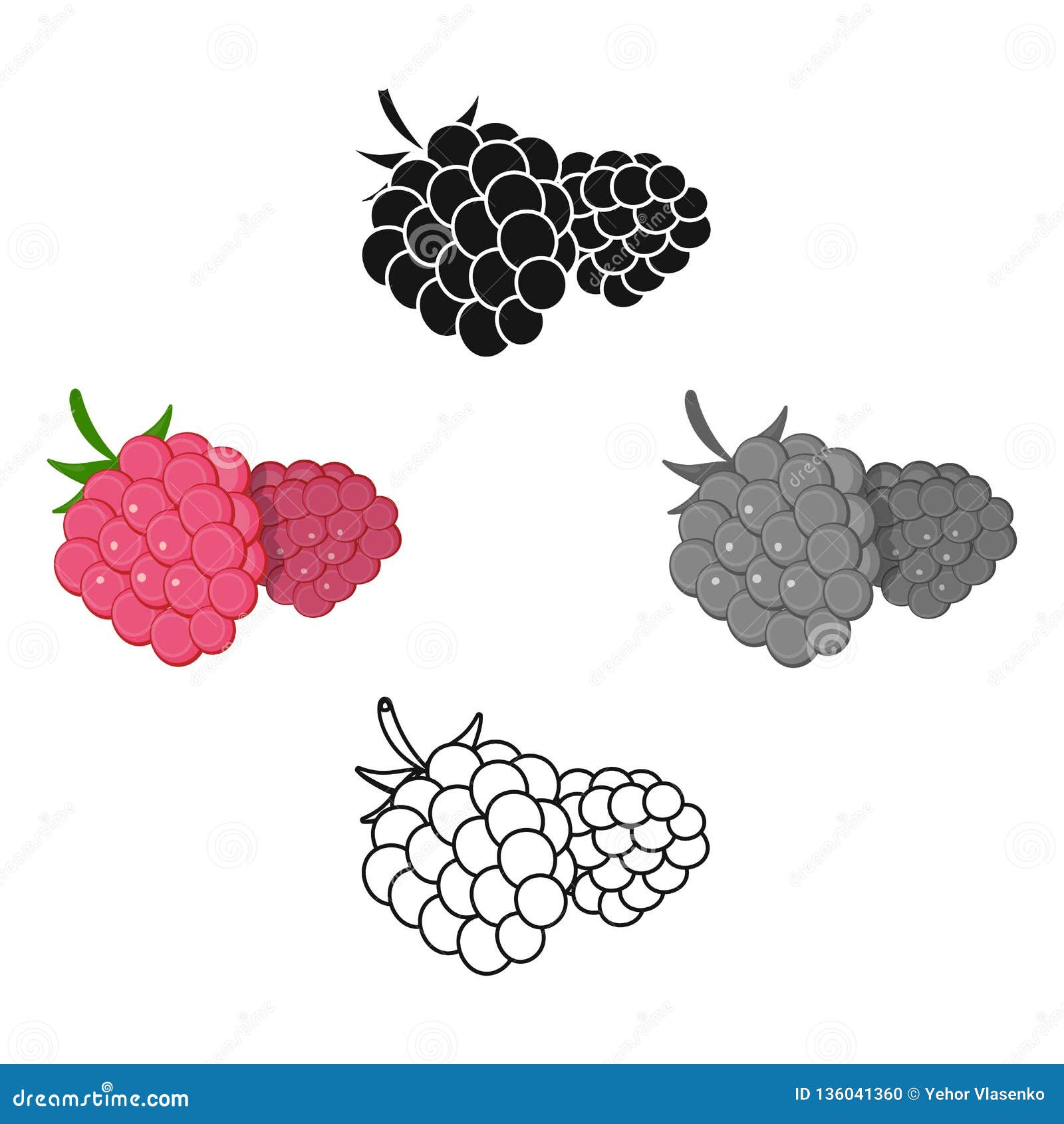 Raspberry, Sweet Fruit.Fruit Single Icon in Cartoon Style Vector Symbol ...