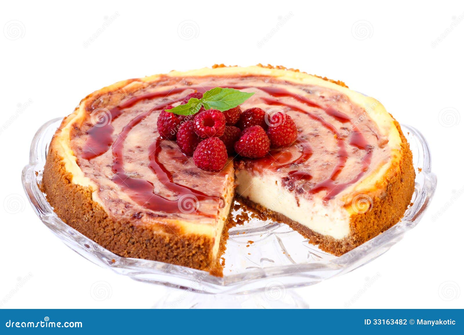 Raspberry swirl cheesecake stock photo. Image of homemade - 33163482