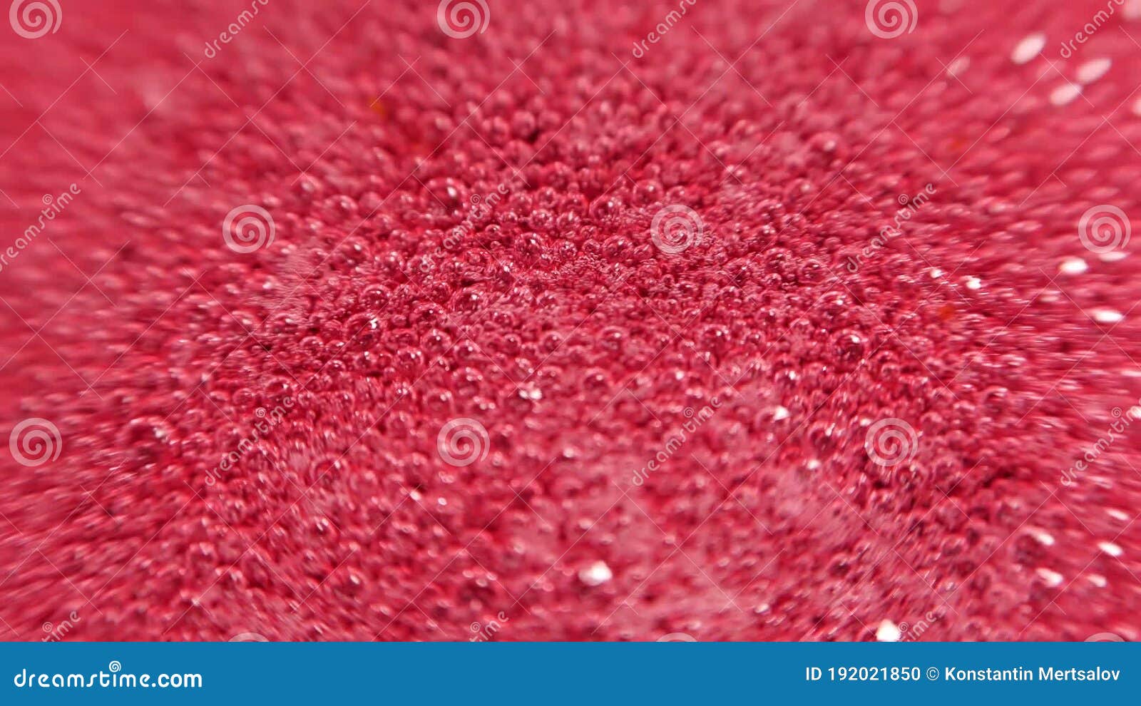Raspberry Syrup. Pink Background with Bubbling Bubbles and Raspberries ...