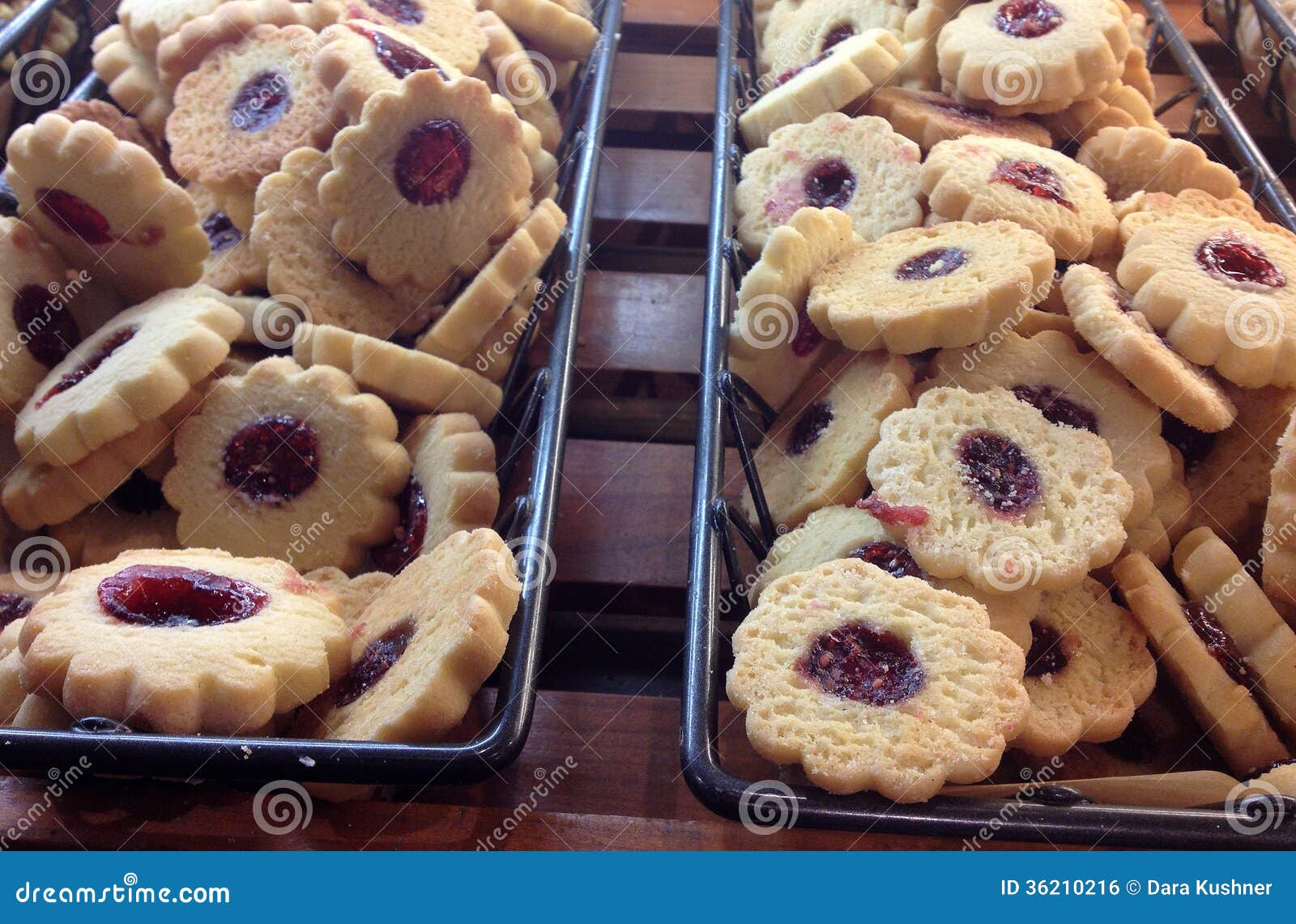 Raspberry Tart Cookies in Baskets Stock Photo - Image of food ...